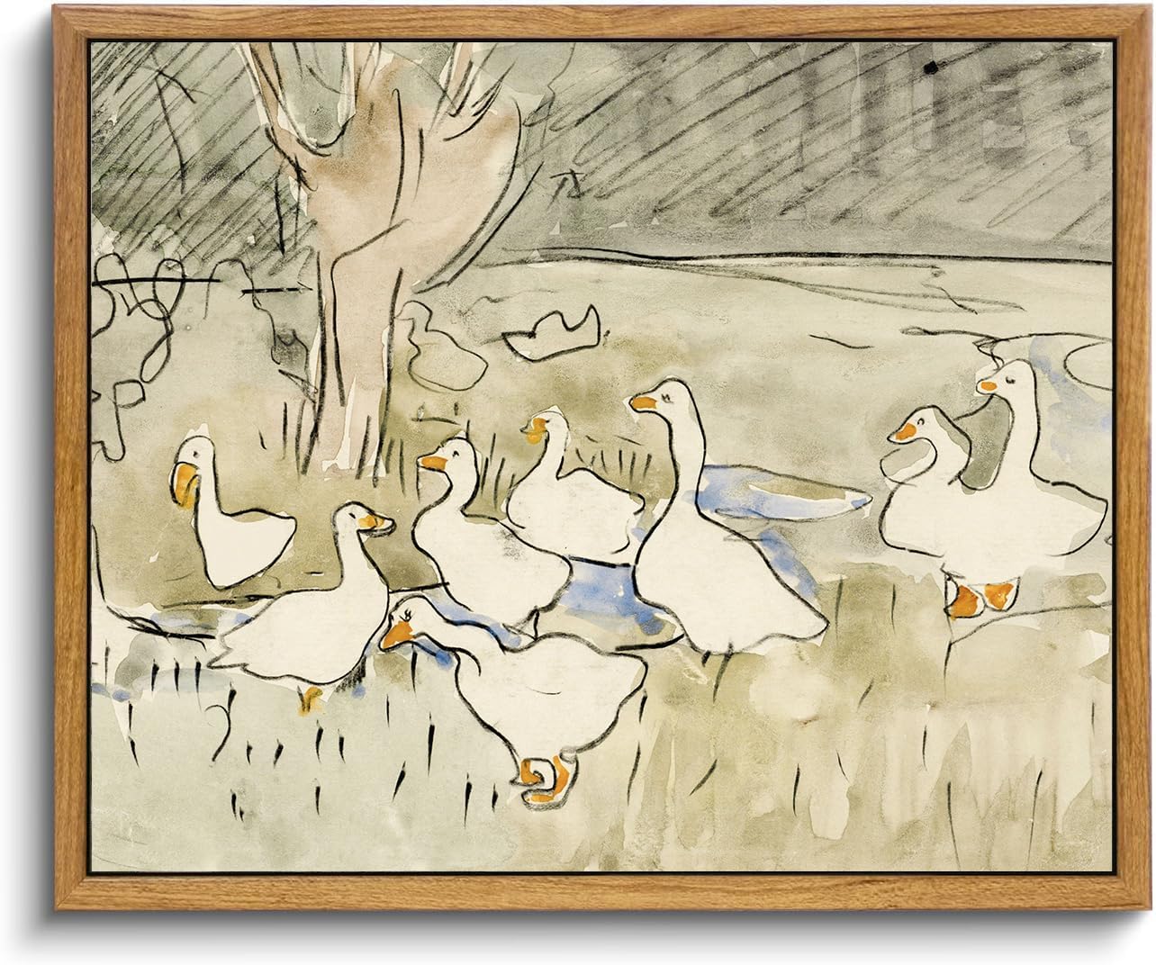 AEFER Framed Vintage Nursery Wall Decor, Farmhouse Duck Decor Art ...