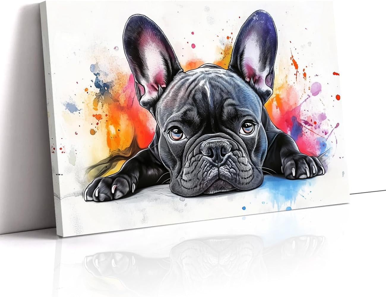 AEFER French Bulldog Canvas Art Wall Decor Watercolor Bulldog Picture ...