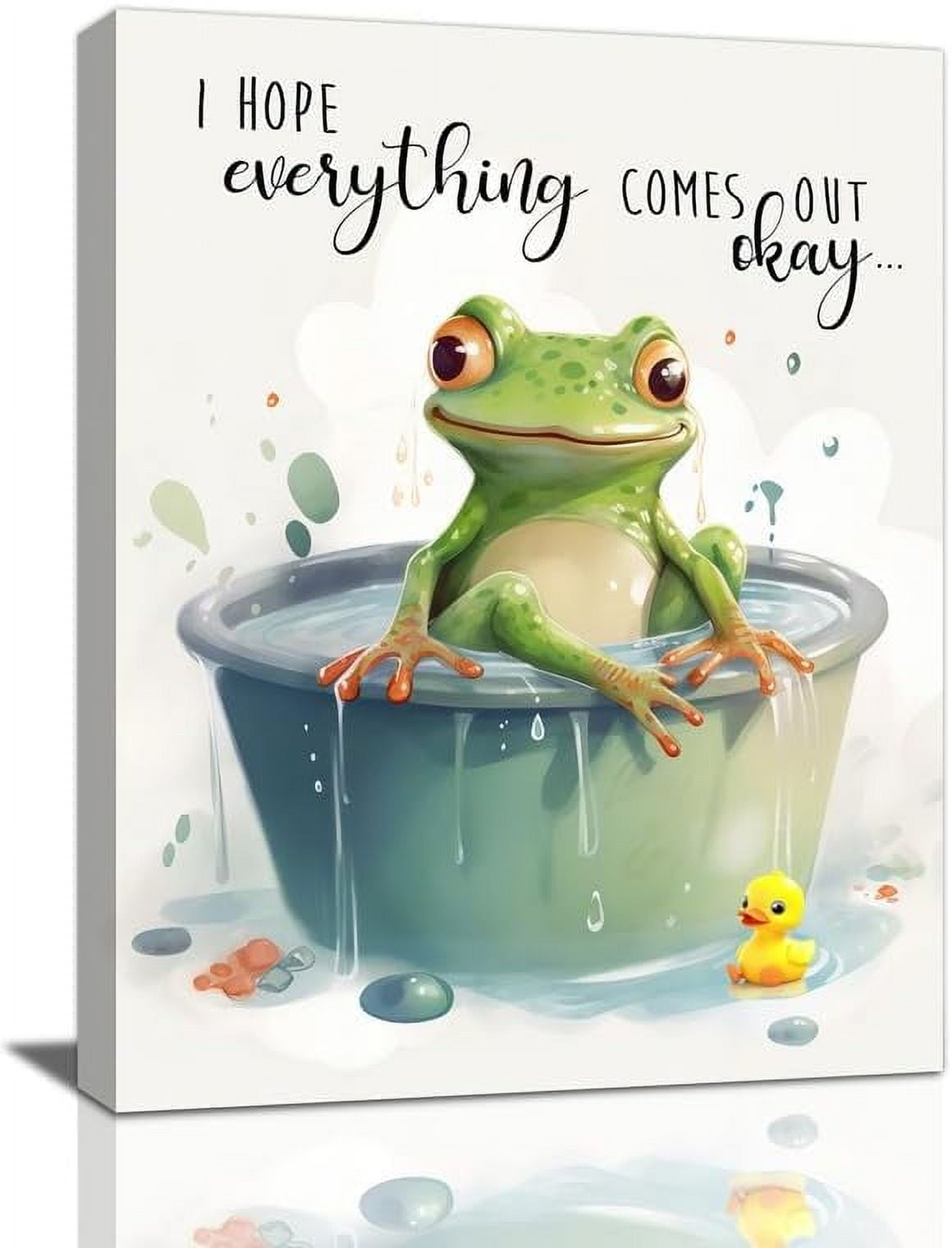 AEFER Frog Bathroom Decor Wall Art Frog Poster Funny Frog Pictures for ...