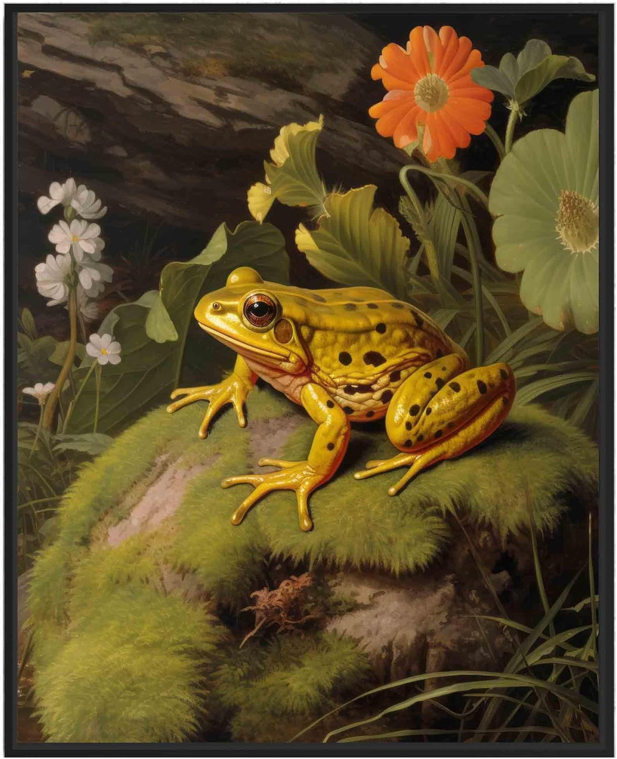 AEFER Frog Vintage Animal Art Print - Retro Nature Wall Decor Unframe ...