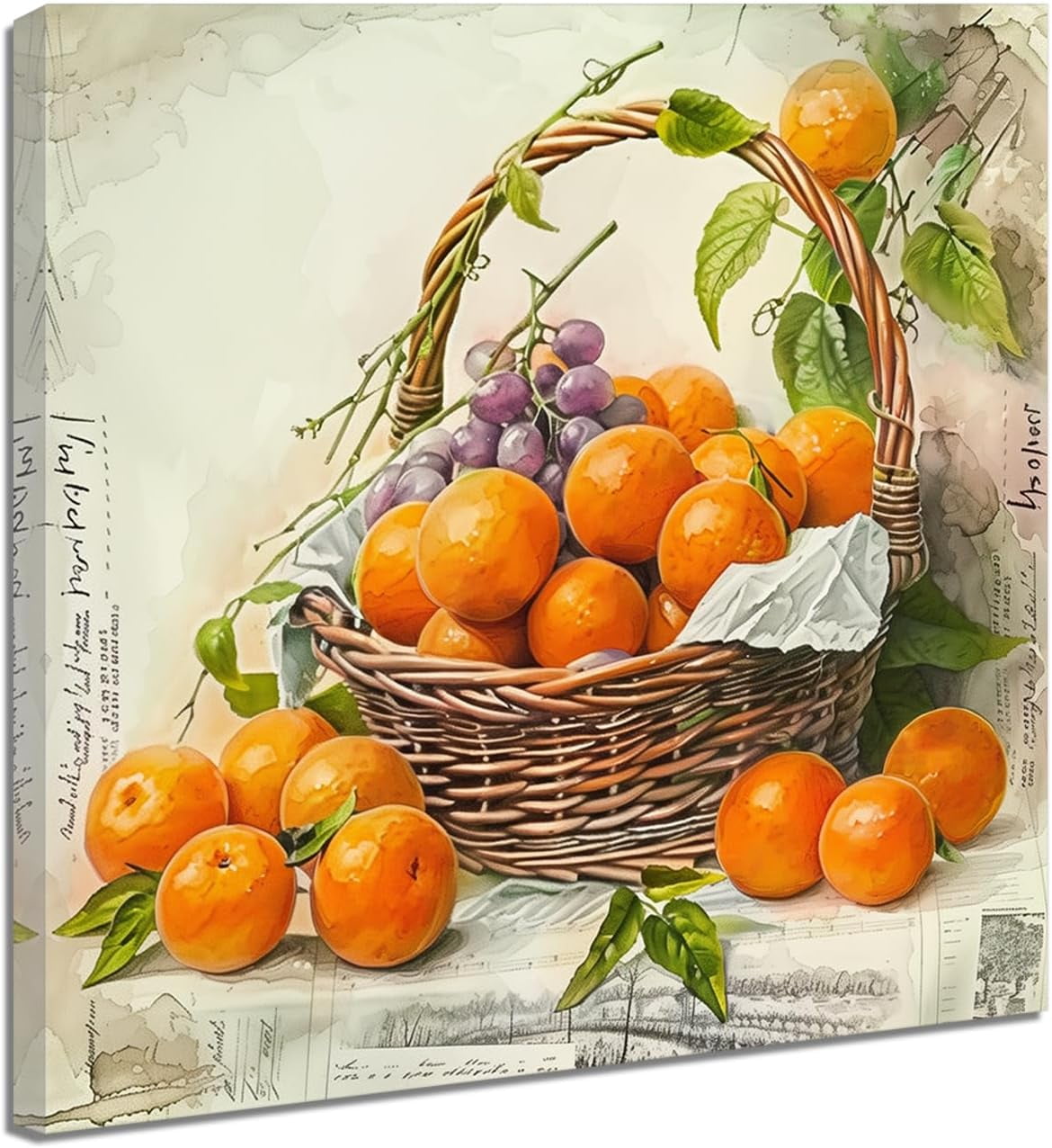 AEFER Fruit Canvas Wall Art Kitchen Artwork Wall Decor Farmhouse Citrus ...