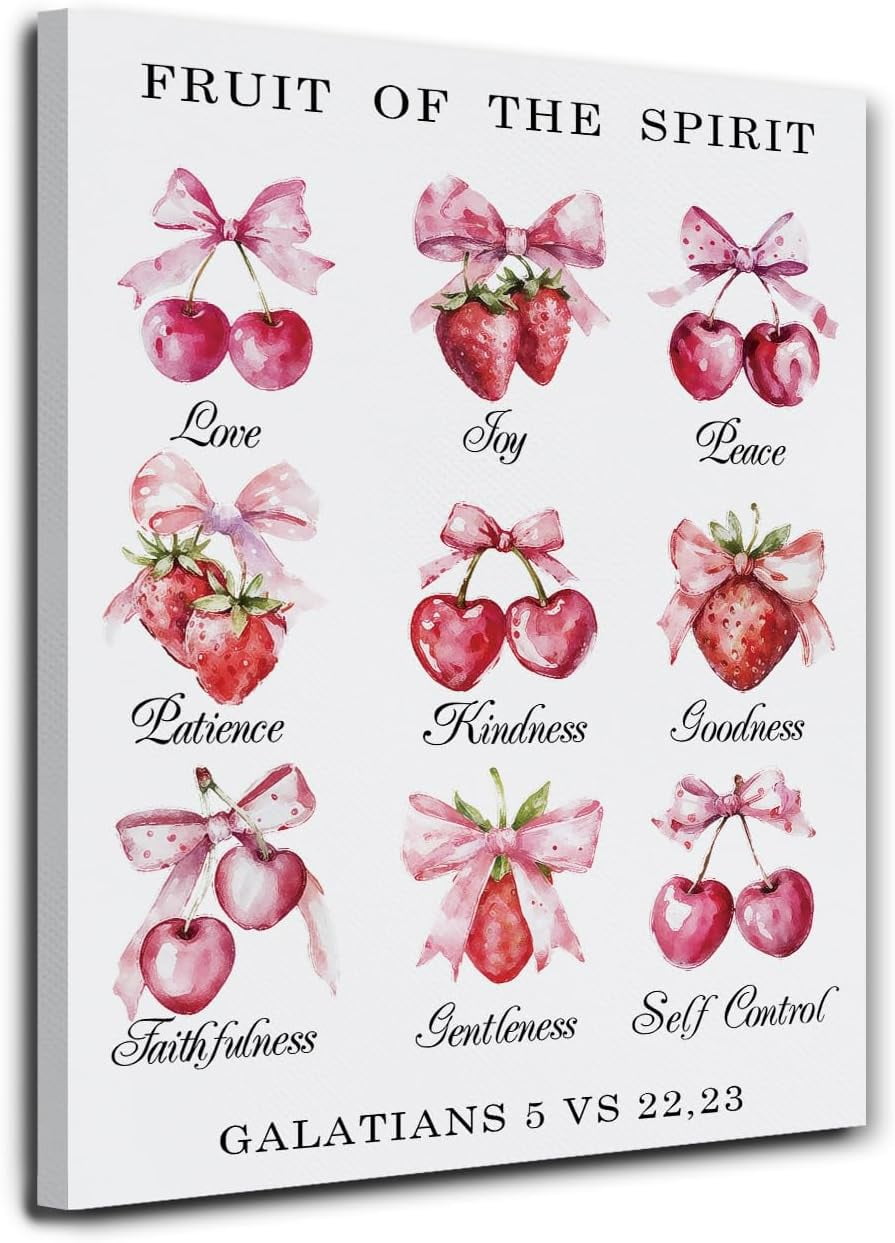 AEFER Fruit of The Spirit Christian Canvas Wall Art, Bible Verses Wall ...