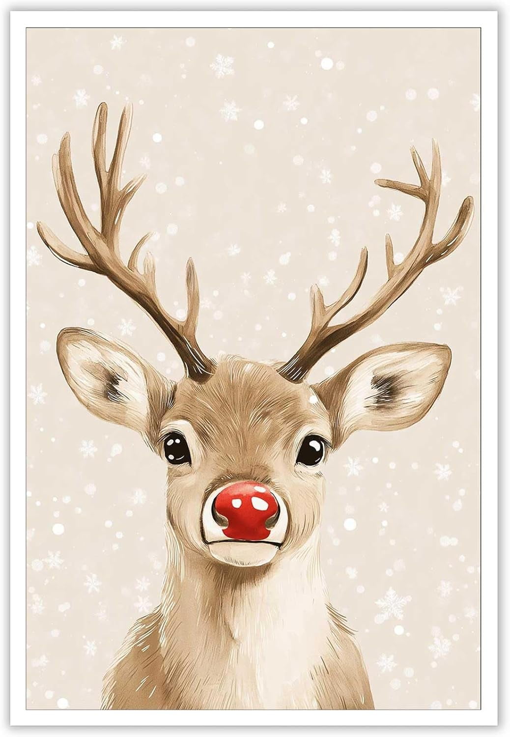 AEFER Funky Red nosed reindeer in the snow Posters christmas Room ...