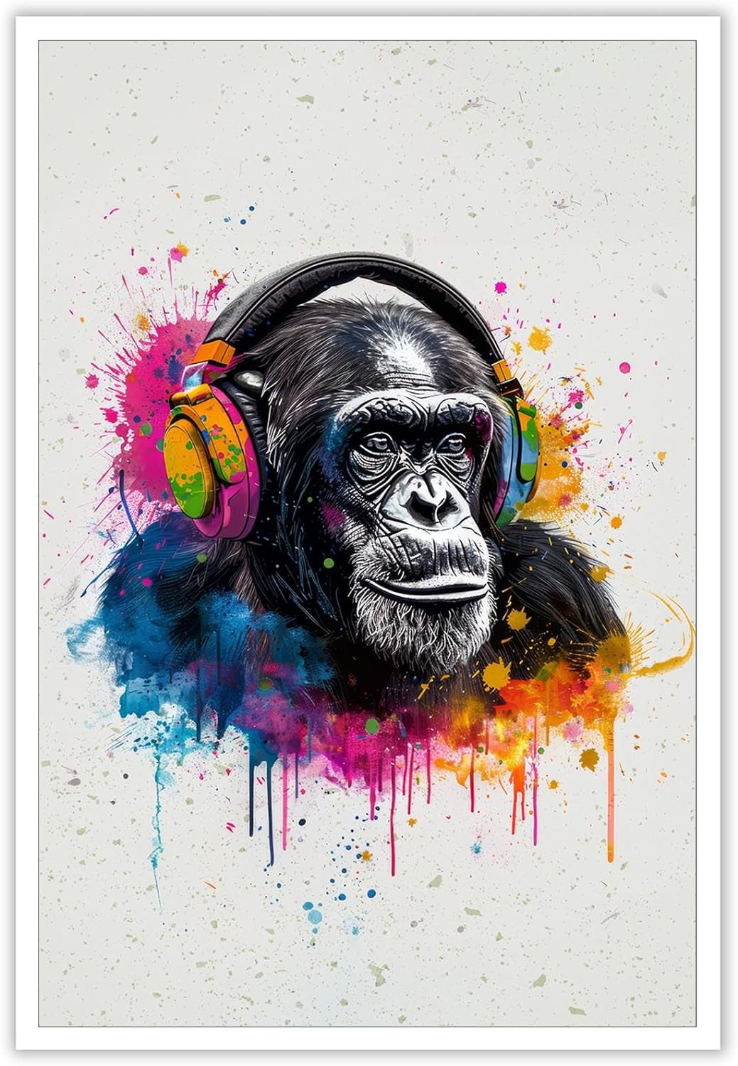 AEFER Funny Banksy Monkey Canvas Wall Art Graffiti Pop Art Poster ...