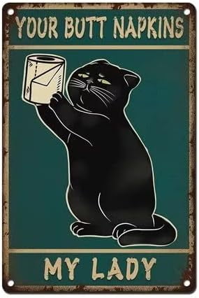 AEFER Funny Bathroom Signs Wall Decor Your Butt Napkins My Lady Sign ...