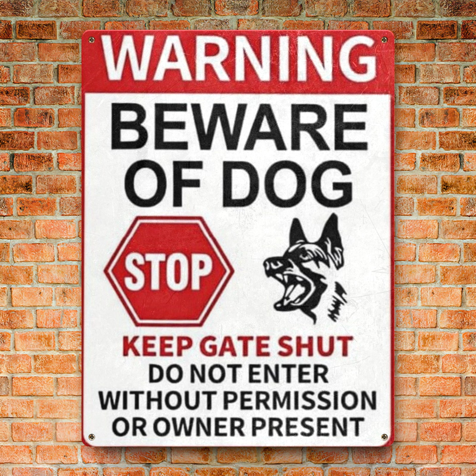 AEFER Funny Beware of Dog Sign Warning, No Trespassing, Keep Gate ...