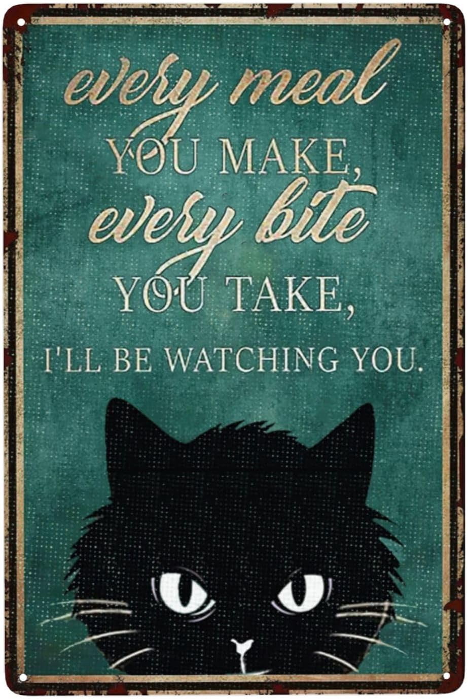 AEFER Funny Cat Signs Wall Art Decor Cat Art Gifts for Cat Lovers ...