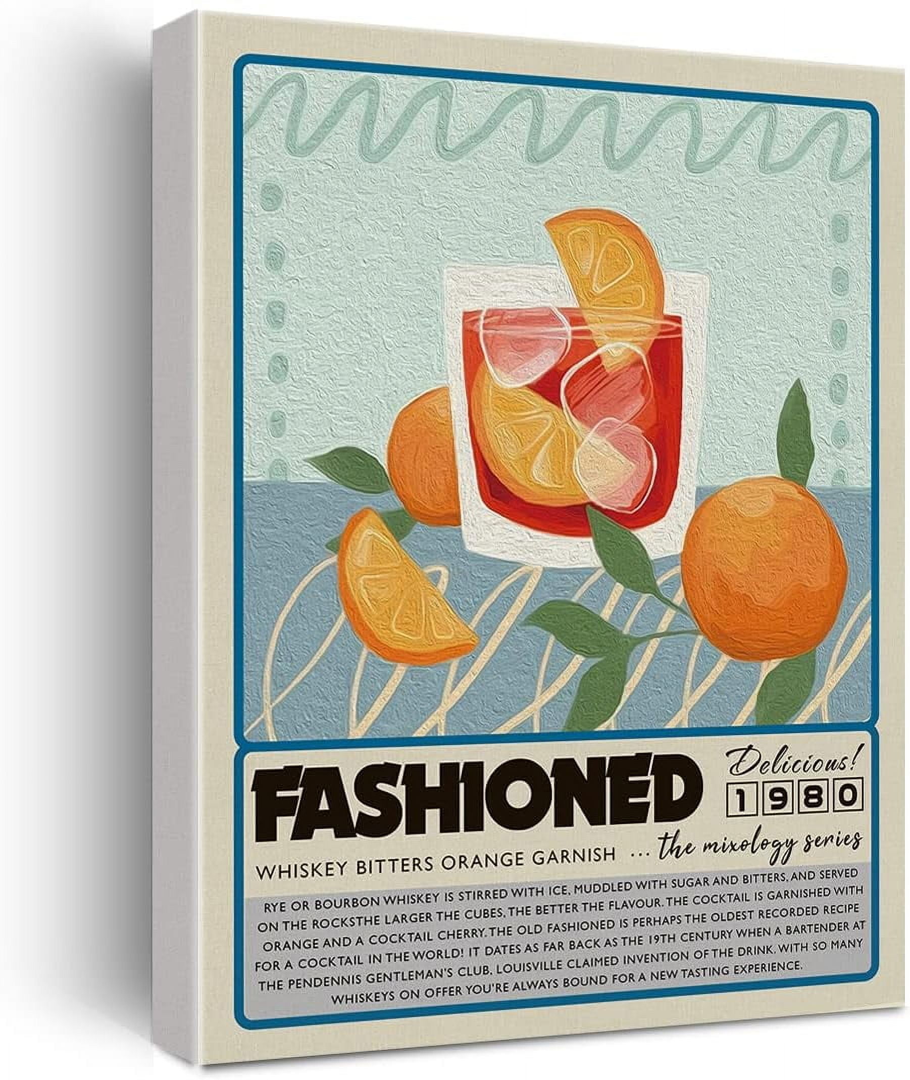 AEFER Funny Cocktail Canvas Print Decor Fashioned Art Wall Painting ...