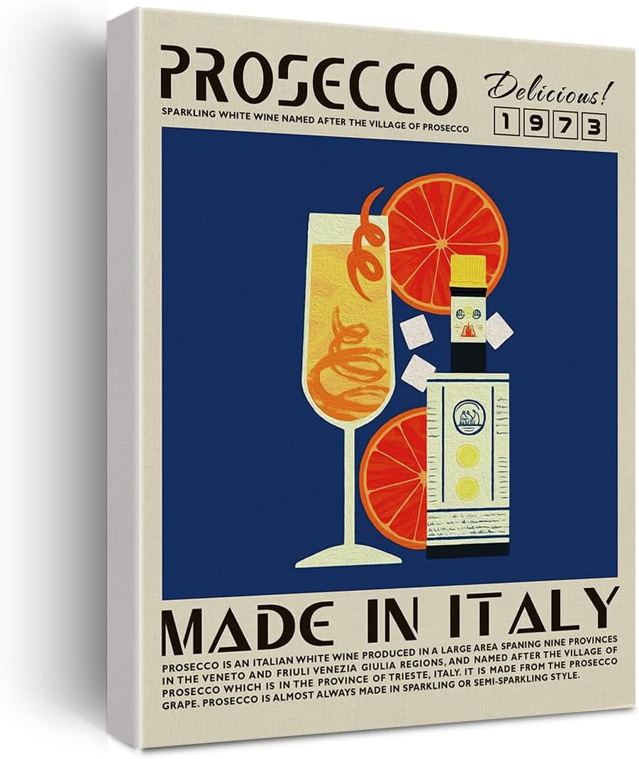 AEFER Funny Cocktail Canvas Print Decor Prosecco Art Wall Painting ...