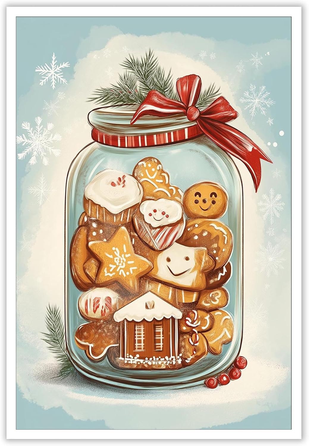 AEFER Funny Desserts In Jars Posters Christmas Butterfly Biscuit Canvas ...