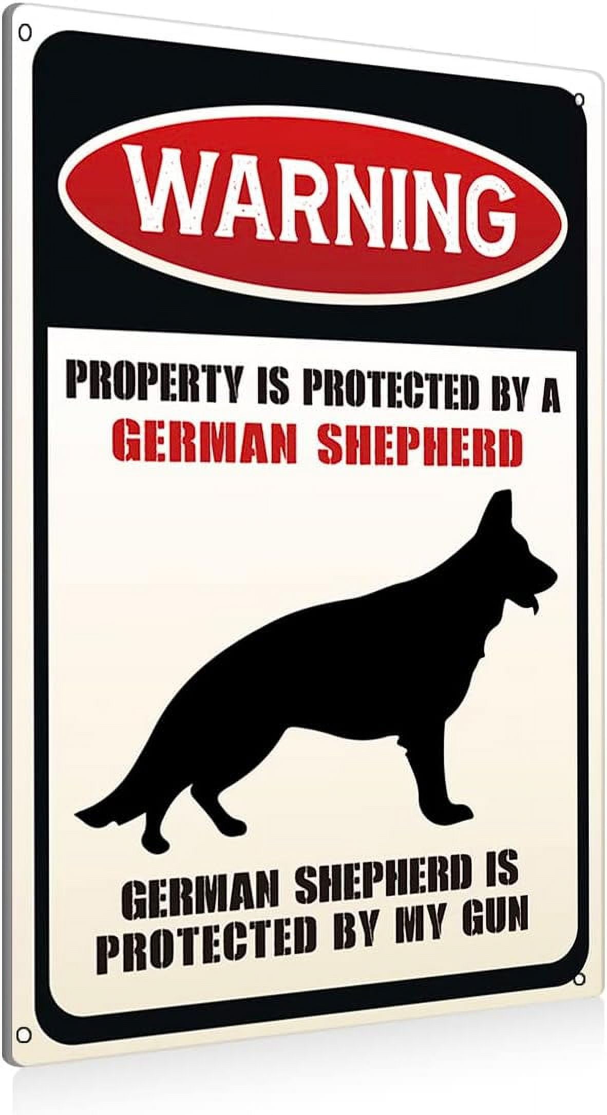 AEFER Funny Dog Warning Metal Tin Signs Wall Art Decor Property is ...