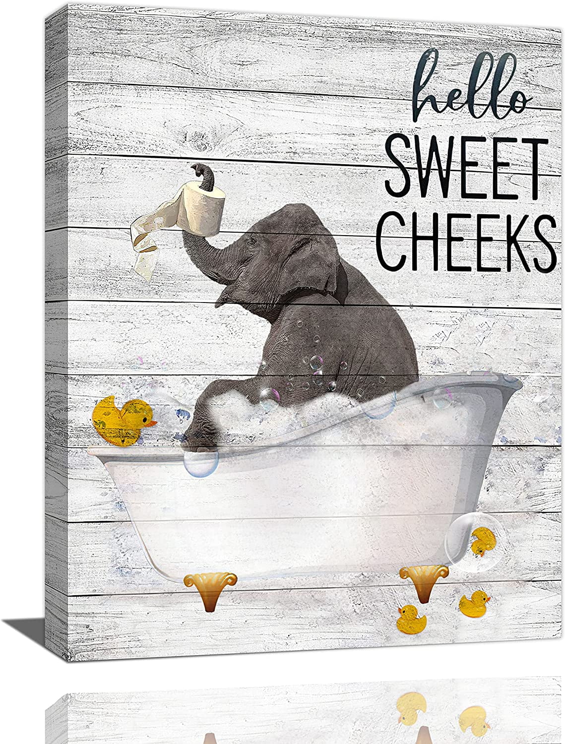 AEFER Funny Elephant Bathroom Wall Art Elephant Bathroom Pictures Wall ...