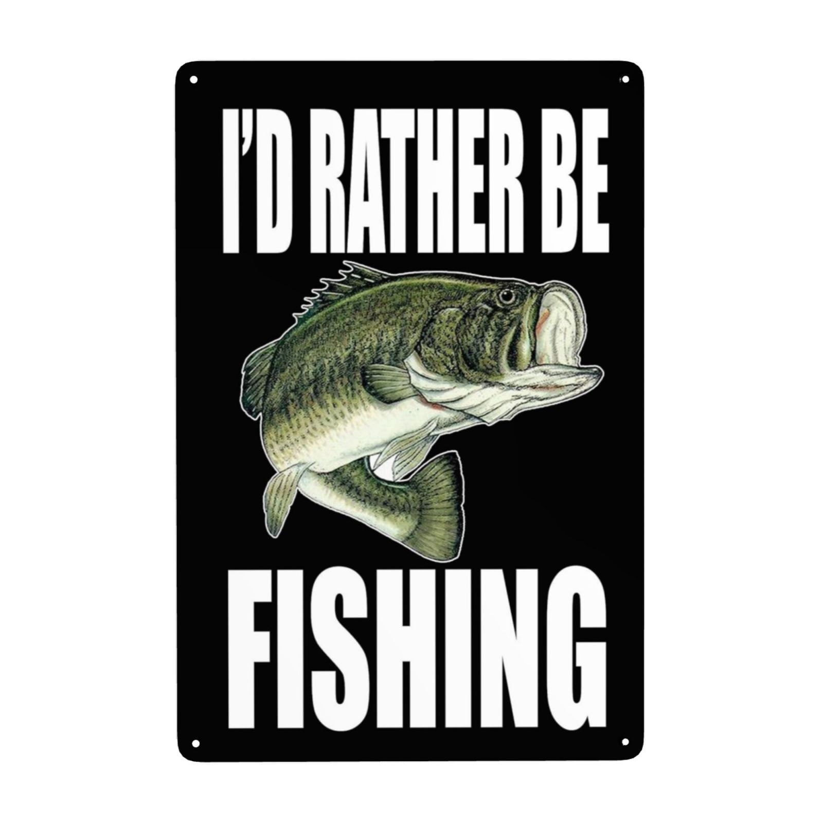AEFER Funny Fishing Boat Metal Tin Sign Wall Decor Man Cave Bar I'd ...