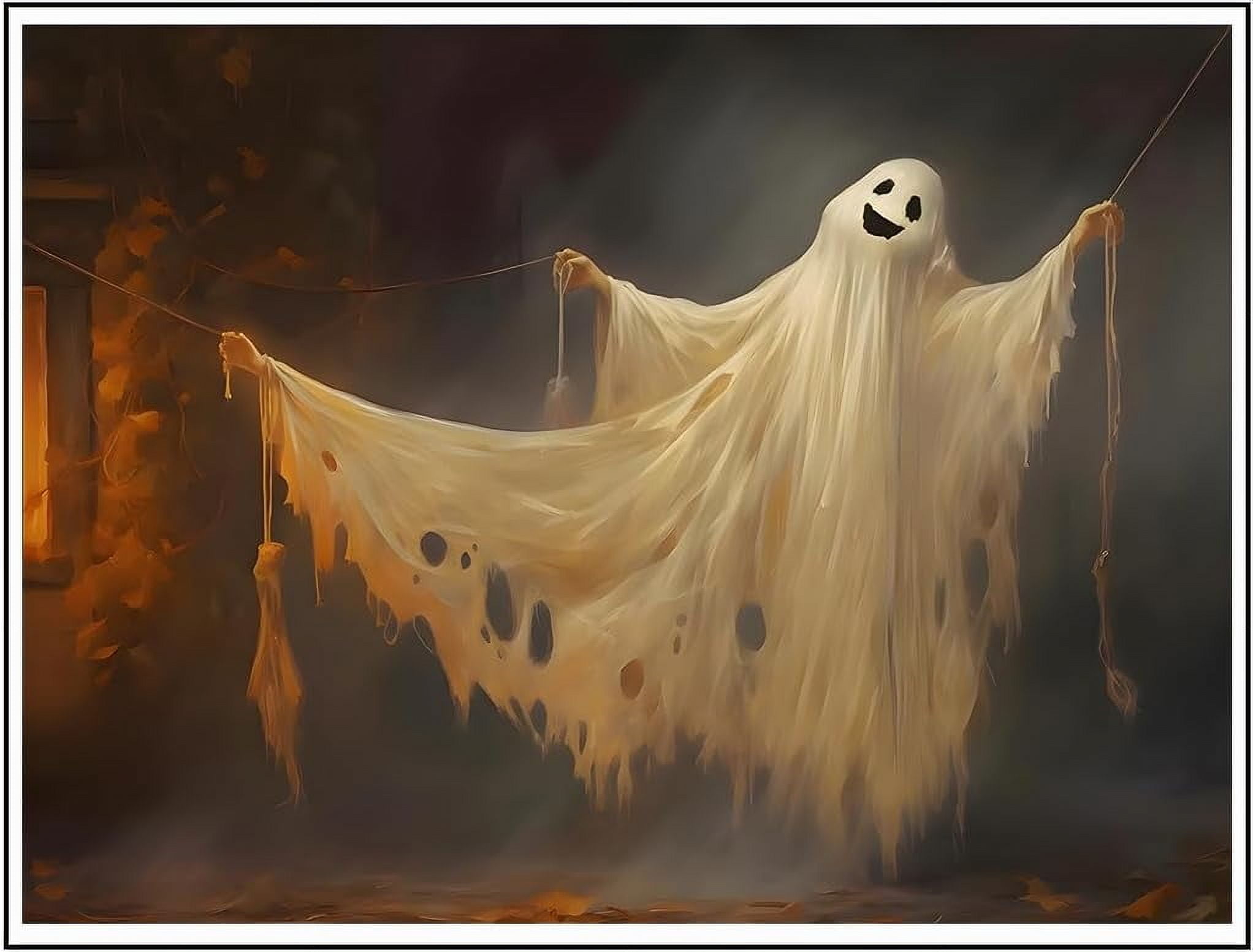 AEFER Funny Ghost Wall Art Prints Cute Halloween Ghost Poster Spooky ...