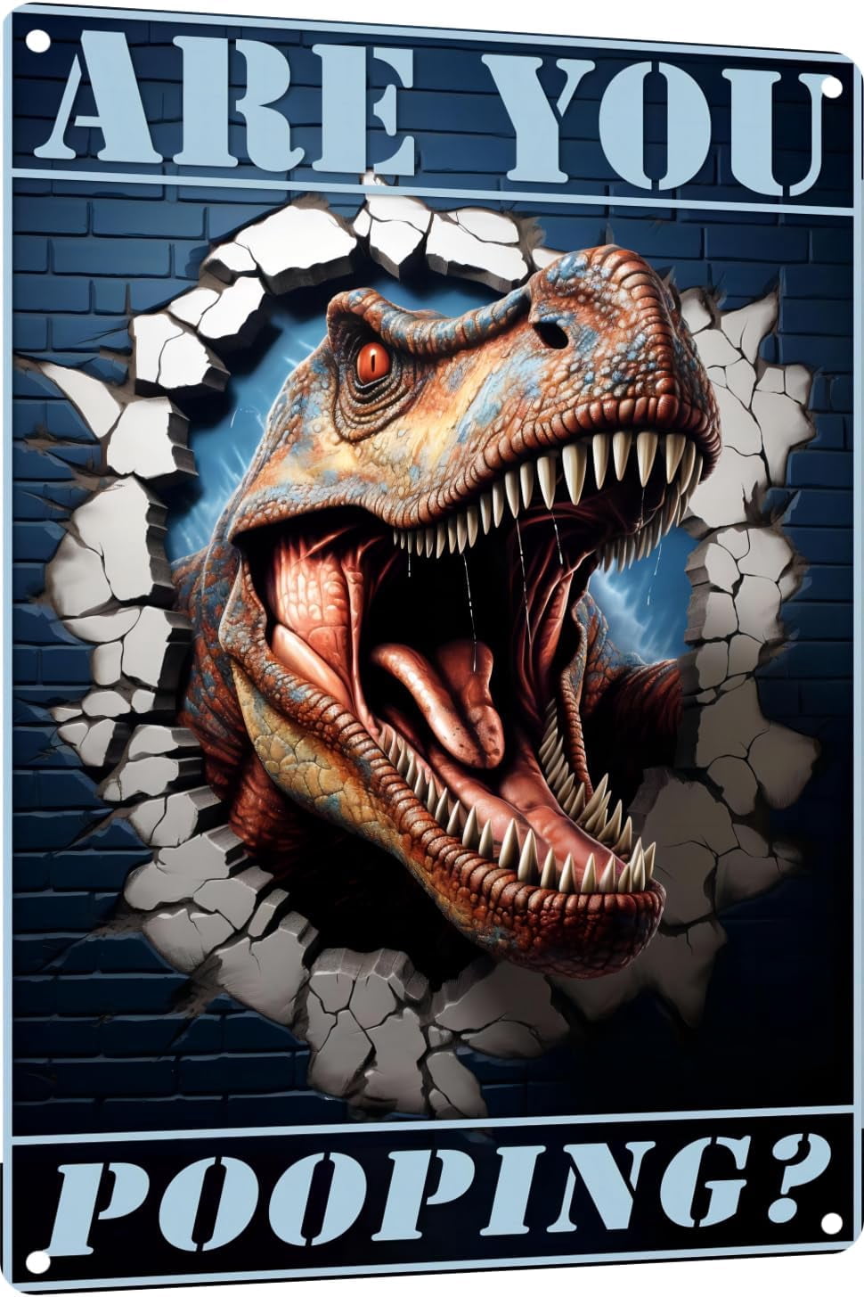 AEFER Funny Metal Sign T-Rex 3D Are you Pooping Vintage Wall Art ...