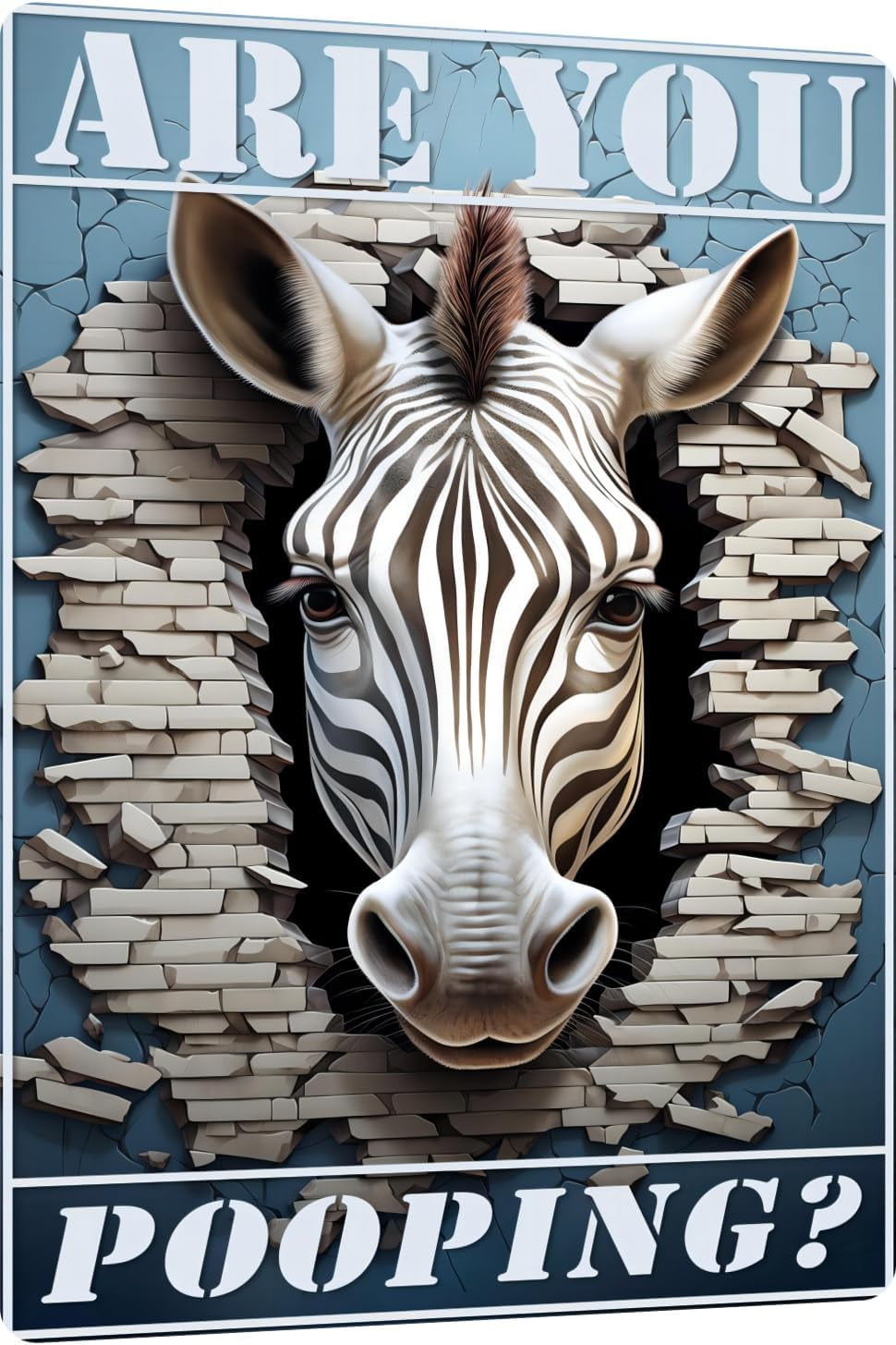 AEFER Funny Metal Sign Zebra 3D Are you Pooping Vintage Wall Art ...
