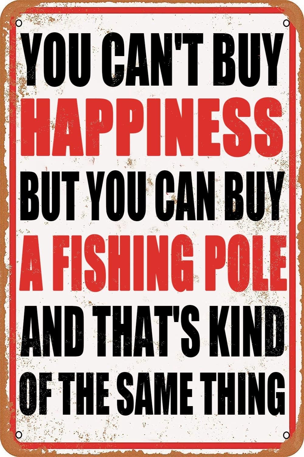 AEFER Funny Metal Signs Fishing Sign Fish Wall Art Decor You Can't Buy ...