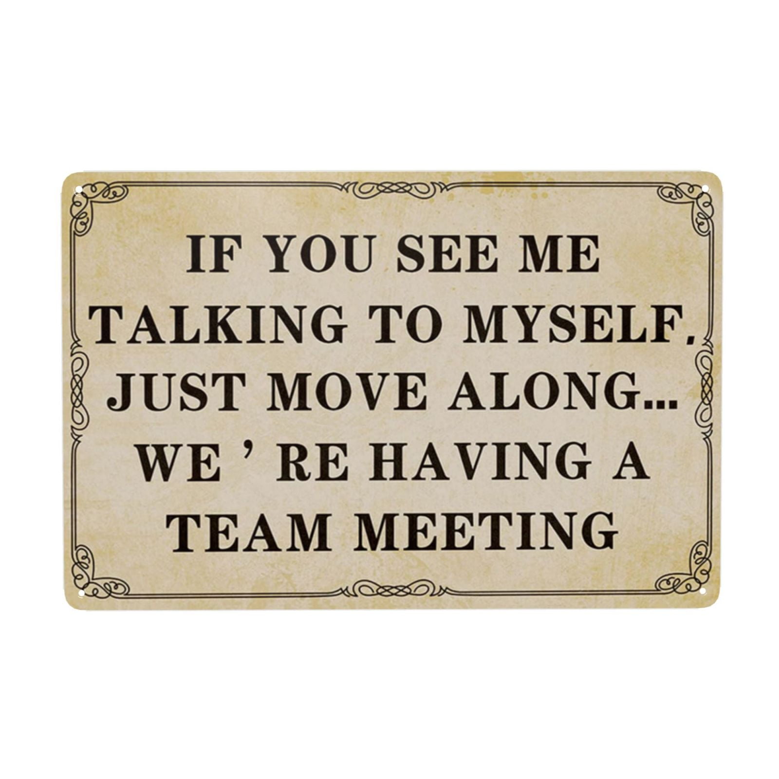 AEFER Funny Office Cubicle Decor If You See Me Talking To Myself We're ...