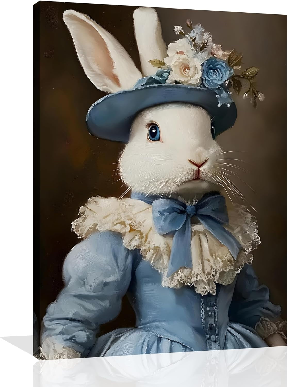 AEFER Funny Rabbit Portrait Wall Art Gothic Dressed Bunny Pictures ...