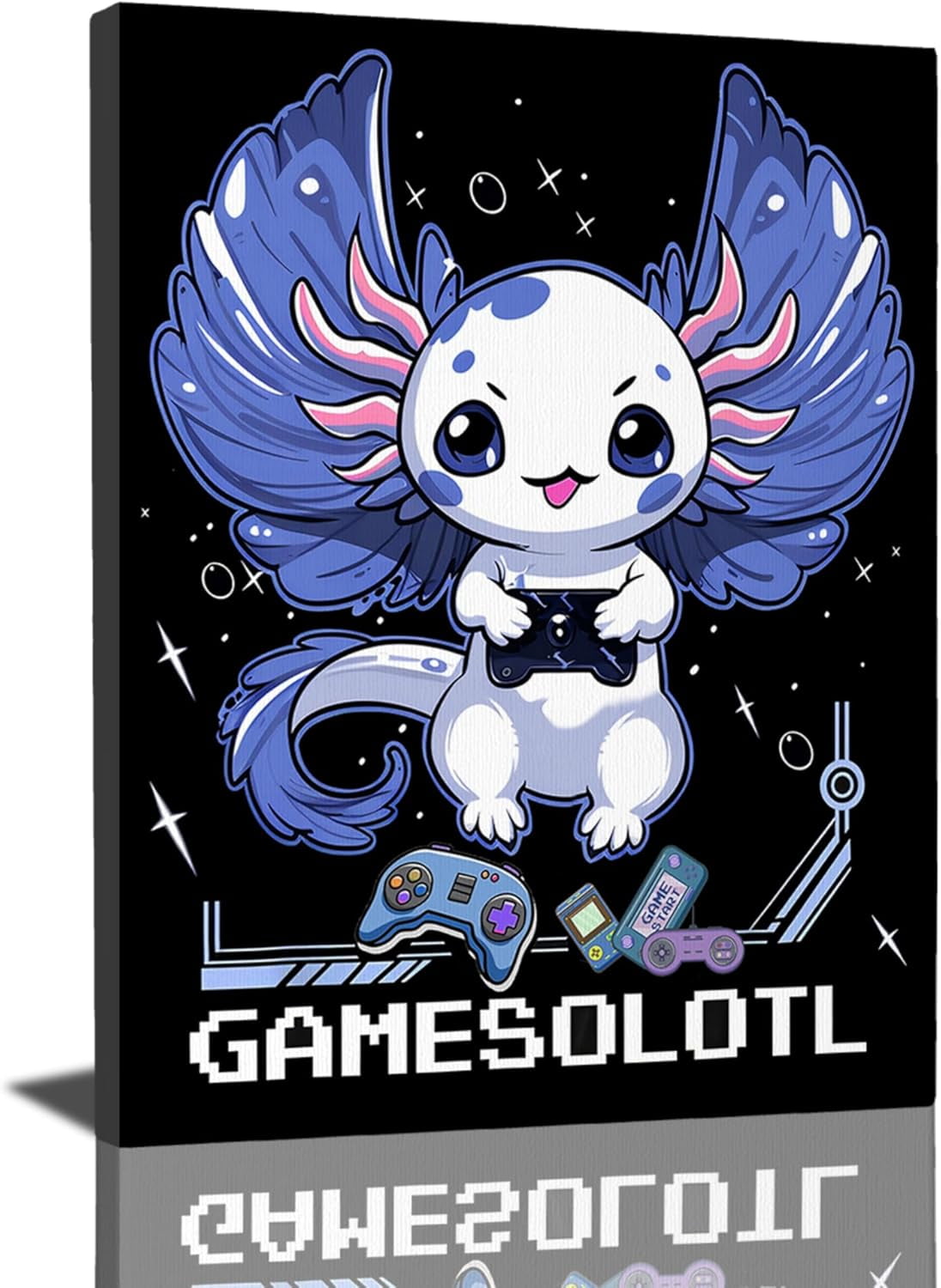 AEFER Game Decor Wall Art Gaming Wall Decor Funny Axolotl Poster ...