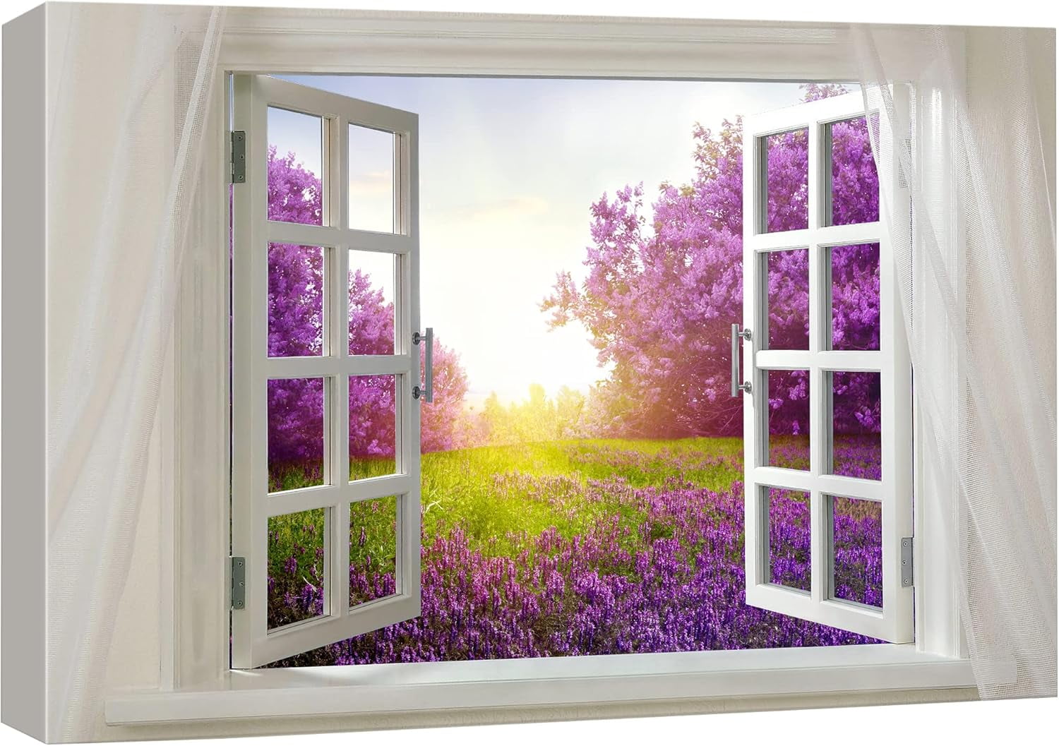 AEFER Glimpse into Beautiful Purple Landscape in Spring Out of Open ...