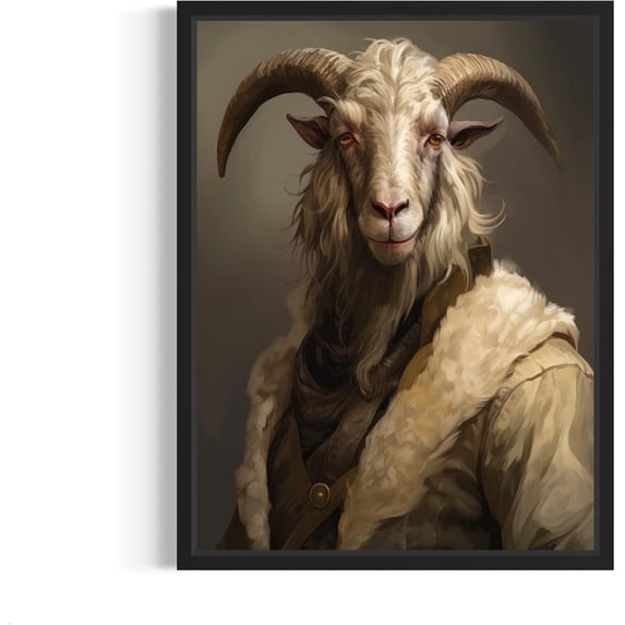 AEFER Goat Vintage Portrait Poster Art Print, Classic Animals Wall ...