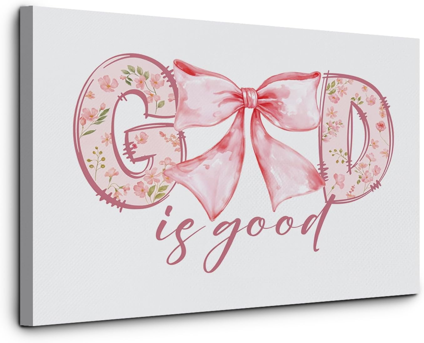 AEFER God is Good Christian Canvas Wall Art, Bible Verses Wall Decor, Coquette Room Decor ...