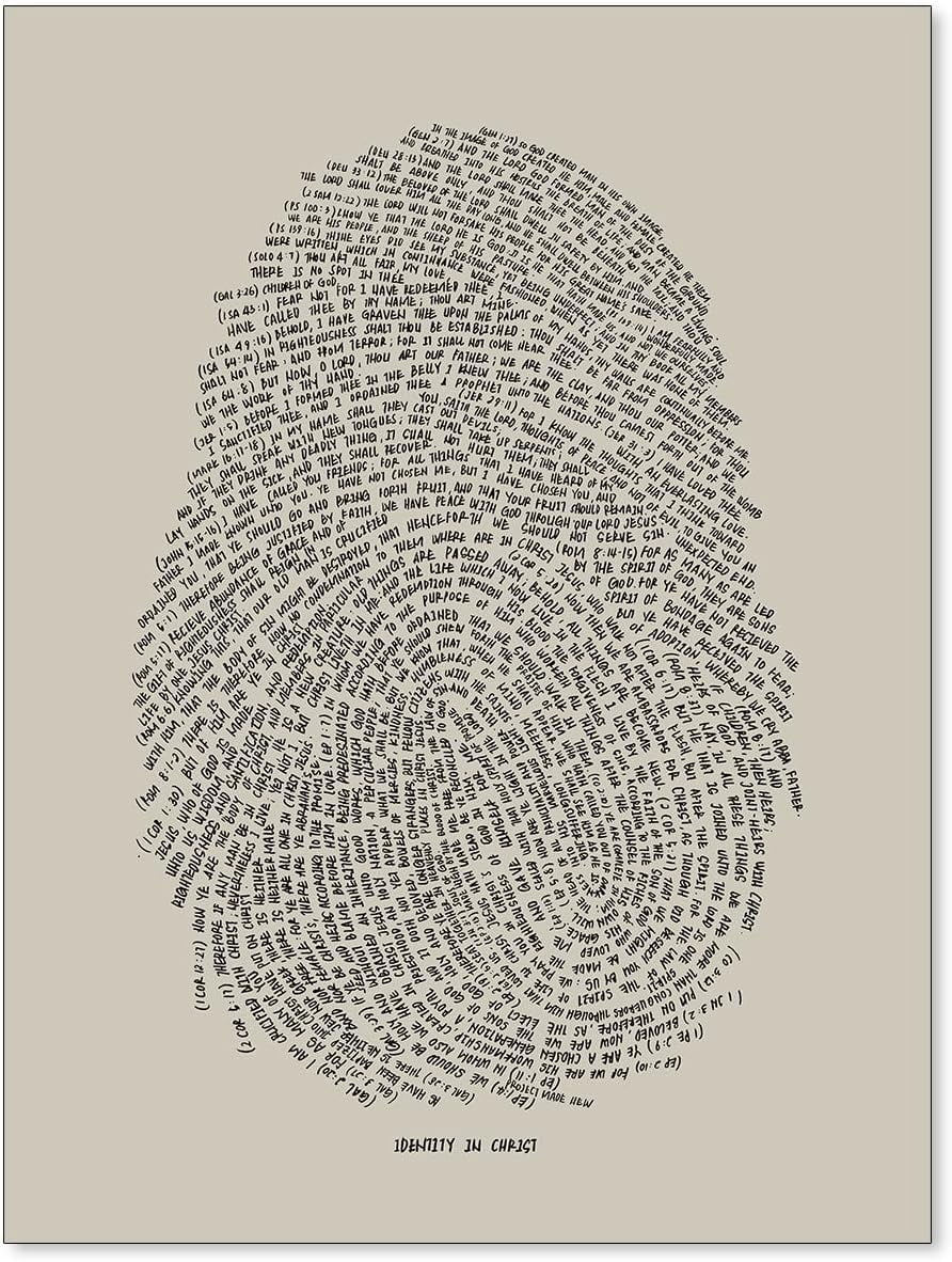 AEFER God's Fingerprints Beige Wall Art Christian Thumbprint Jesus ...