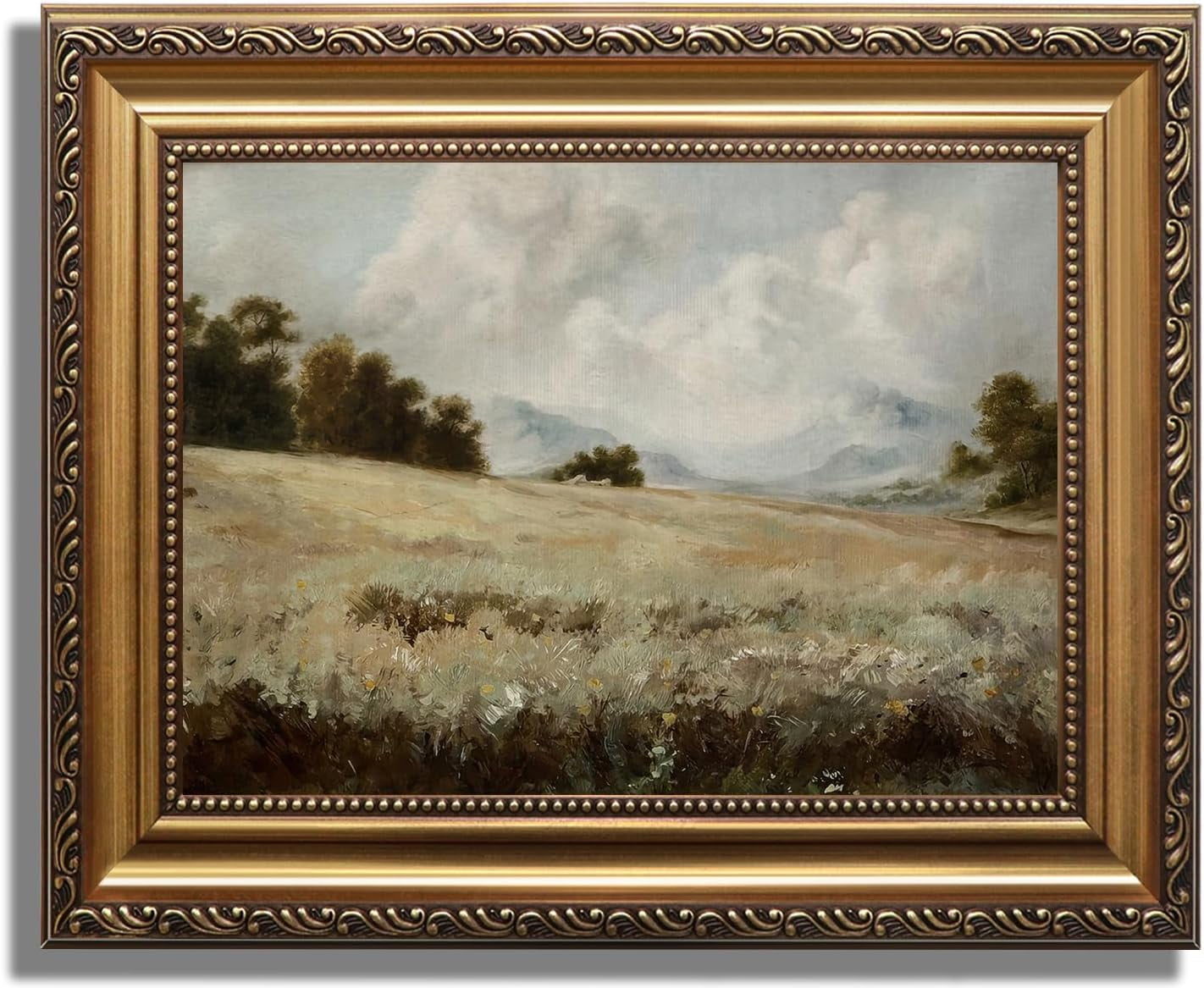 AEFER Gold Framed Vintage Wall Art, Vintage Countryside Canvas Oil ...