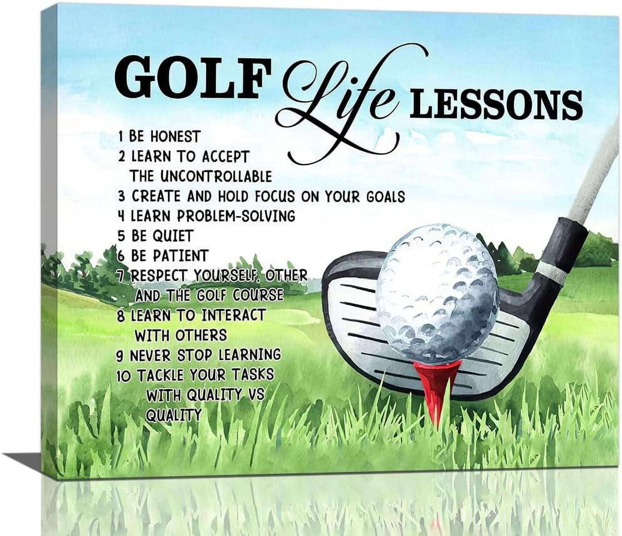 AEFER Golf Wall Art Golf Pictures Wall Decor Life Lessons Canvas Prints ...