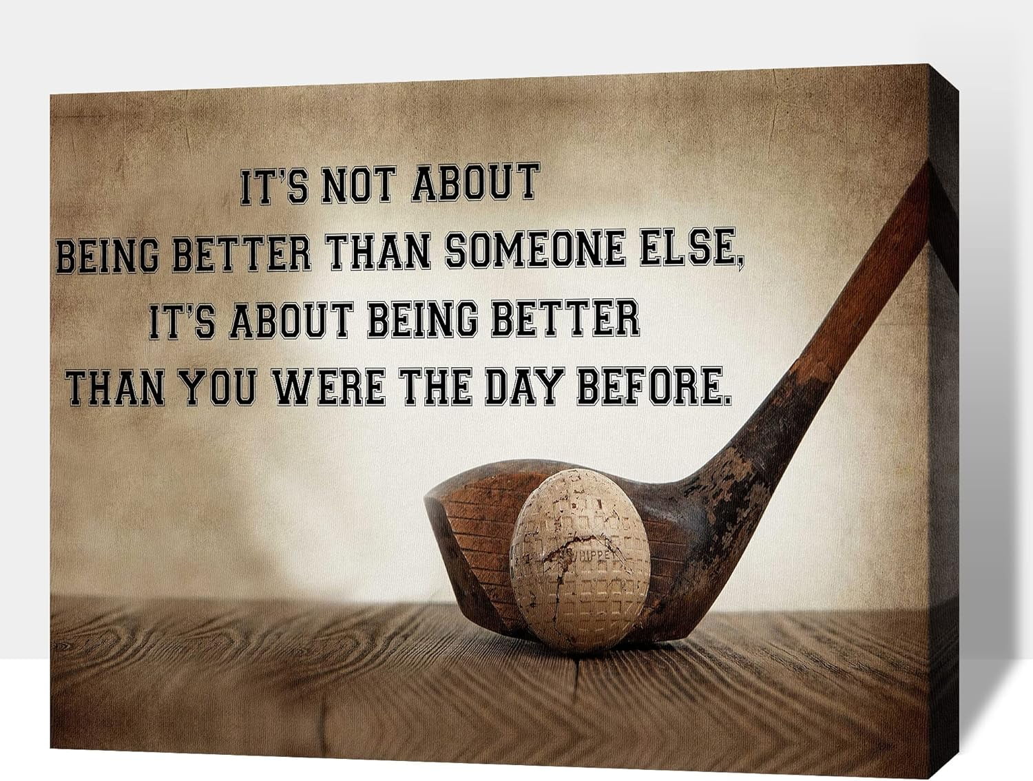AEFER Golf Wall Art, Inspirational Quote Vintage Golf Pictures Posters ...