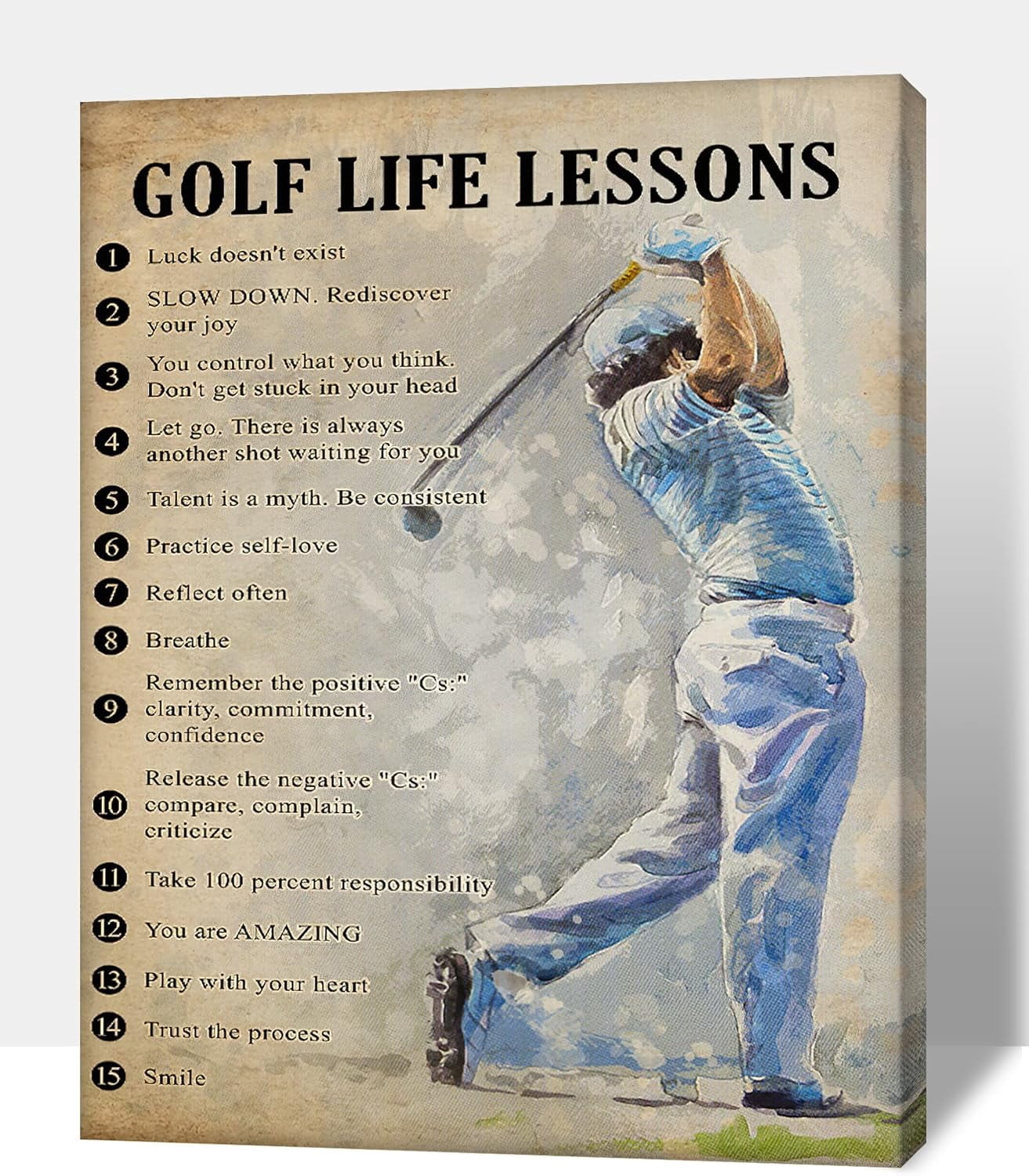 AEFER Golf Wall Art, Vintage Golf Pictures Posters Canvas Print Wall ...