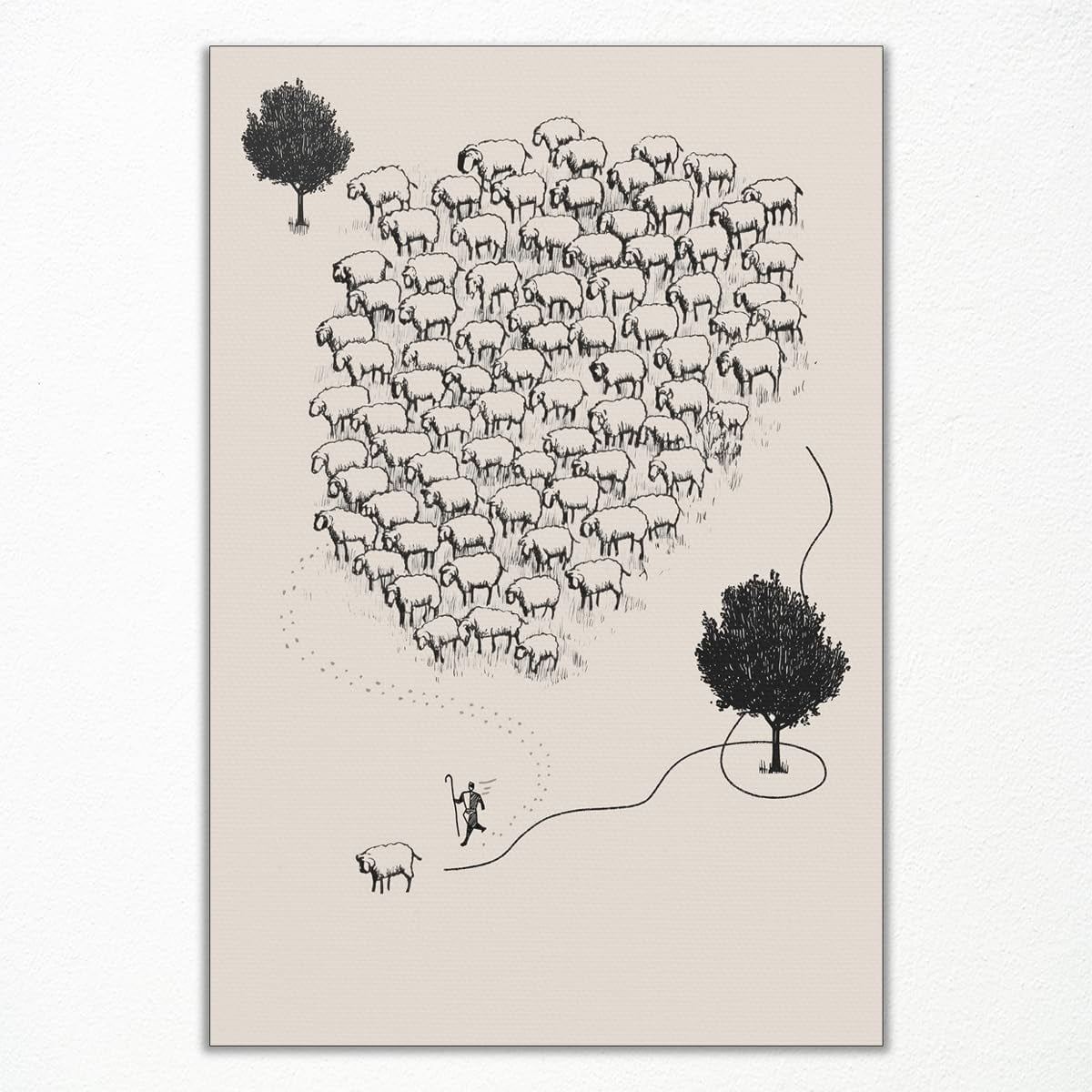 AEFER The Good Shepherd Christian Jesus Canvas Wall Art, Religious ...