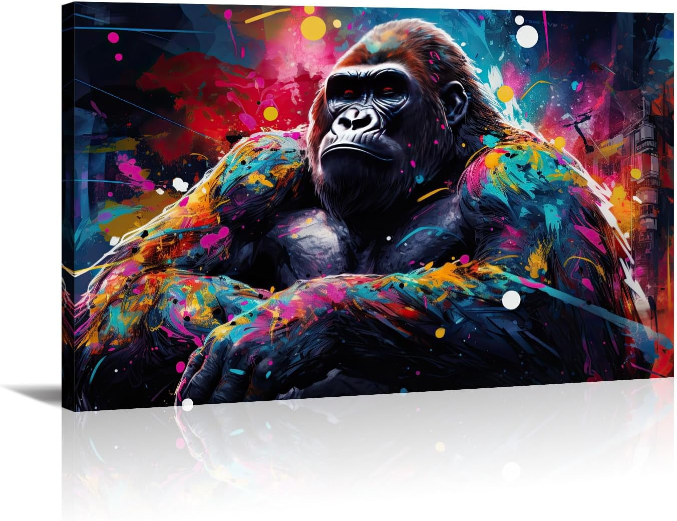 AEFER Gorilla Canvas Prints Wall Art Graffiti Wall Decor Modern Pop ...