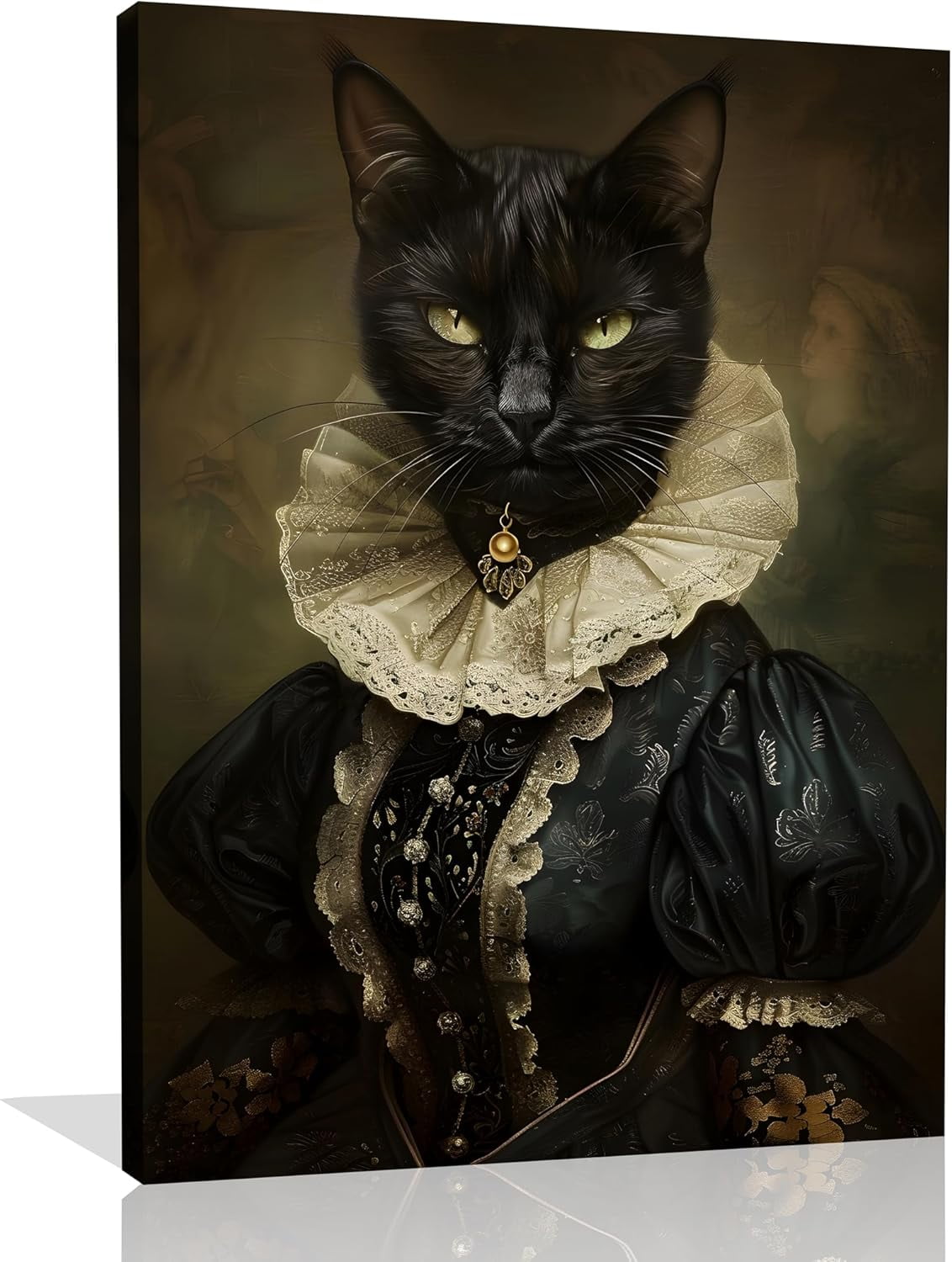 AEFER Gothic Cat Canvas Wall Art Funny Cat Poster for Wall Halloween ...