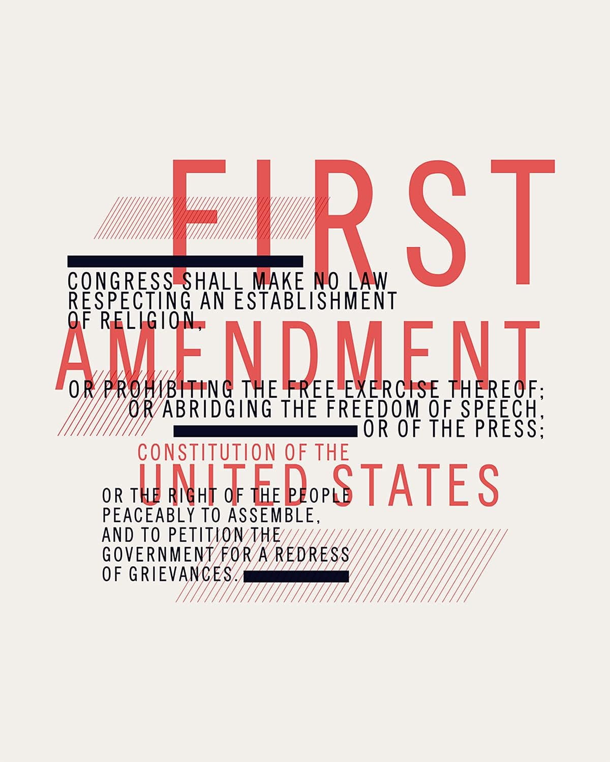 AEFER Govivo First Amendment Wall Decor Art Print with a light gray ...