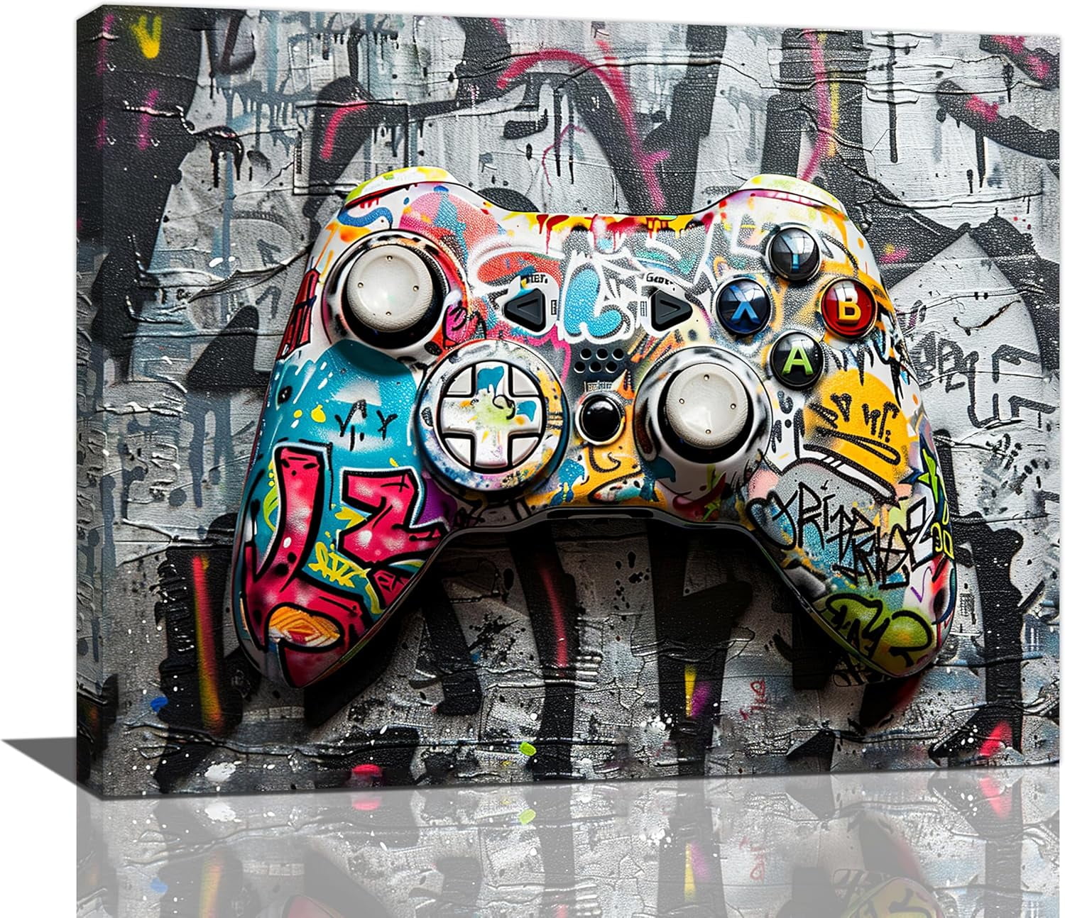 AEFER Graffiti Gaming Room Decor Wall Art Banksy Gaming Gamepad ...