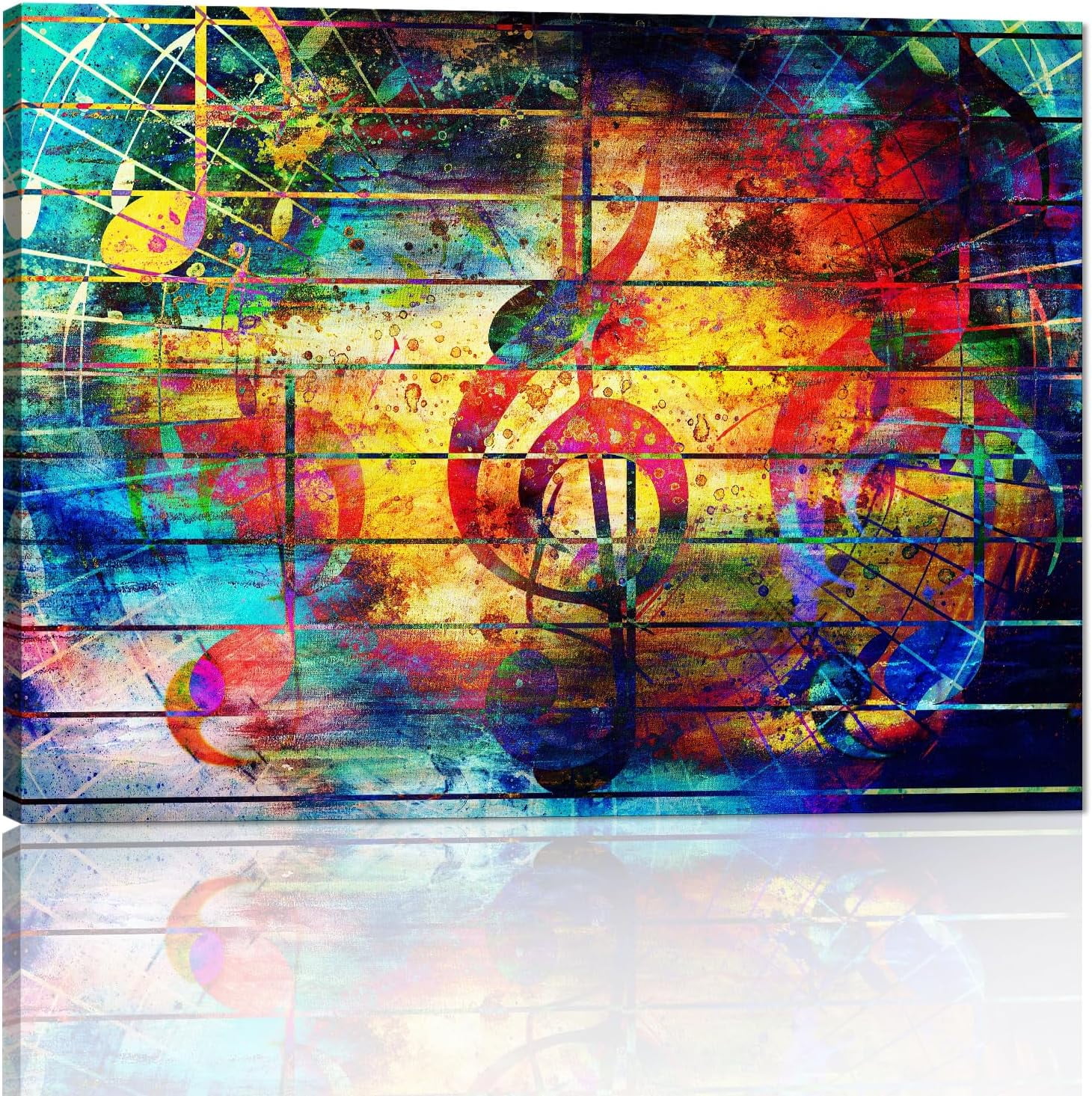 AEFER Graffiti Music Notes Wall Art Colorful Melody Canvas Print ...