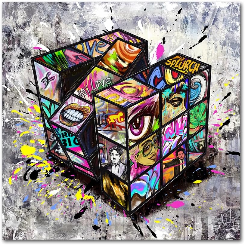 AEFER Graffiti Wall Art Magic Cube Painting Street Art Banksy Wall ...