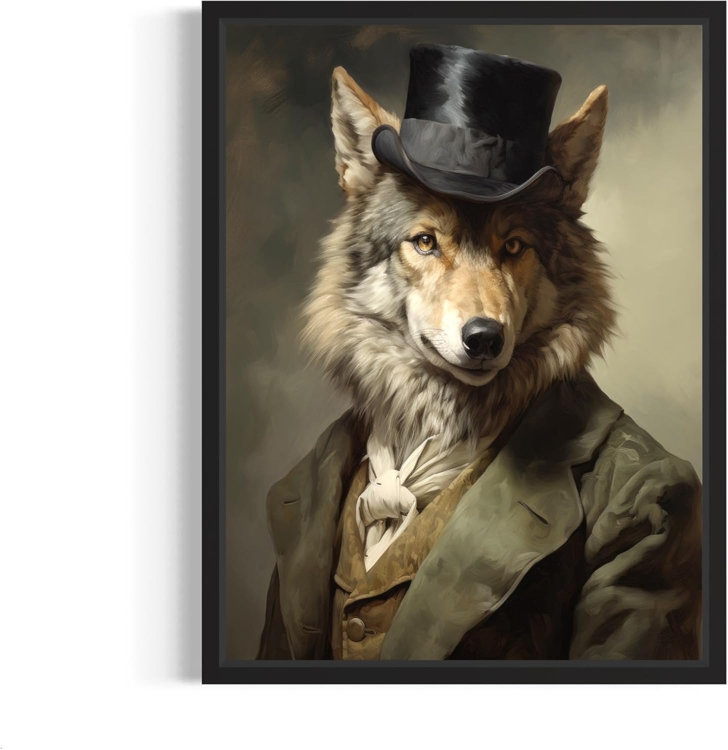 AEFER Gray Wolf Vintage Portrait Poster Art Print, Classic Animals Wall ...