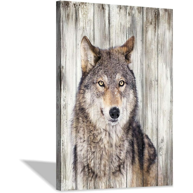 AEFER Gray Wolf Wall Art Print: Wild Animal Artwork Painting Picture on ...