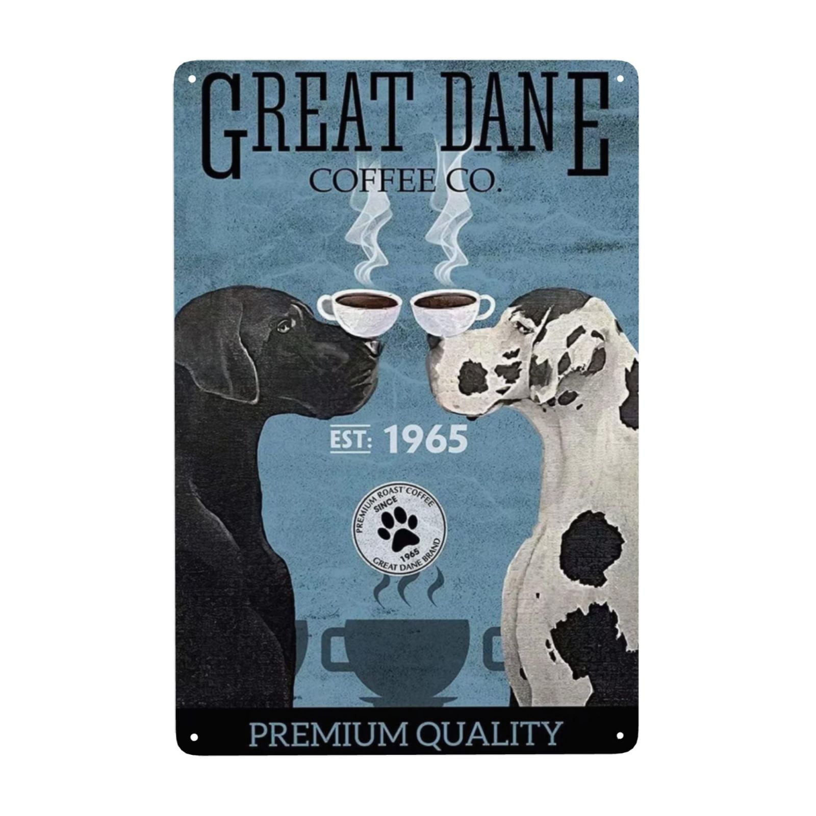 AEFER Great Dane Metal Tin Sign Great Dane Coffee Co. Funny Poster Cafe ...