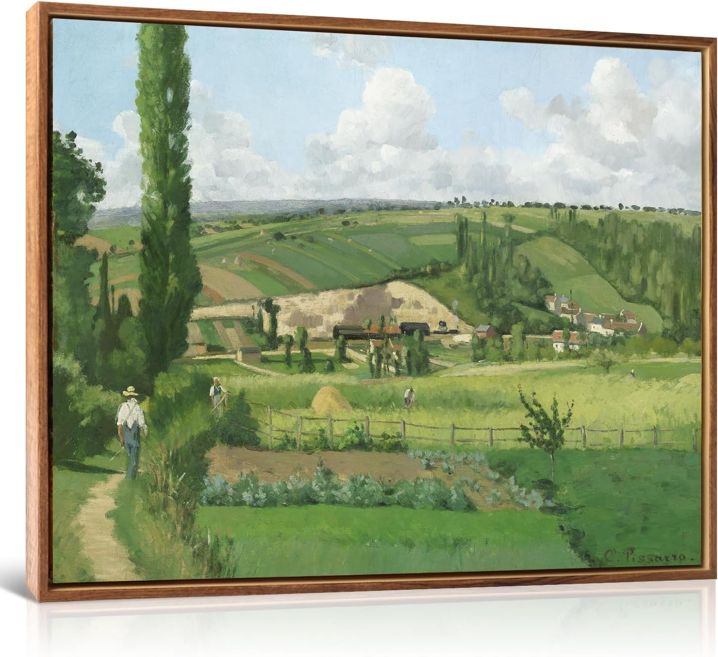 AEFER Green Filed Wall Art Farmhouse Canvas Art Print Farm Style ...