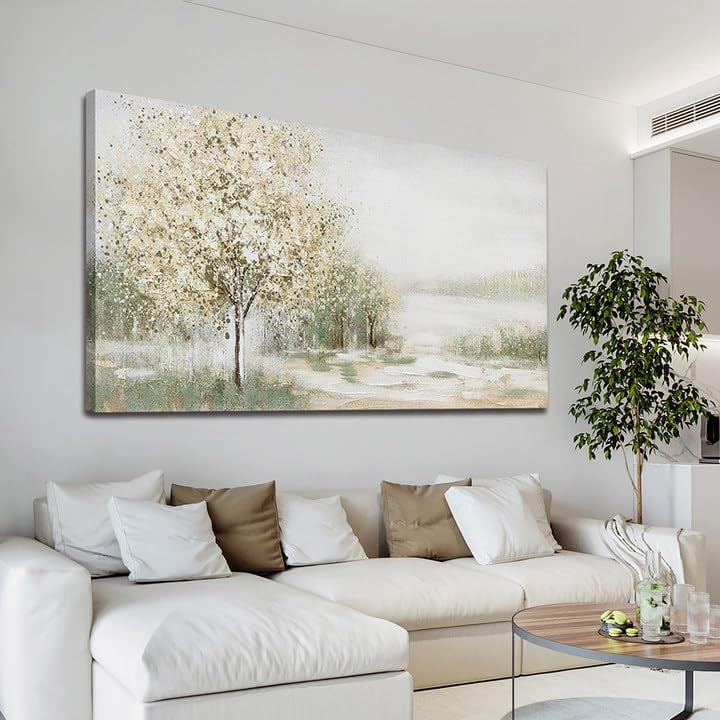 AEFER Green Wall Art Canvas Wall Art Decor Spring Scene Nature ...