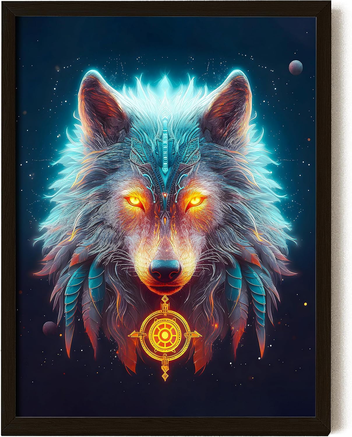 AEFER Grey Wolf Decor - 12x16 Abstract Wolf Wall Art Print, Face Head ...