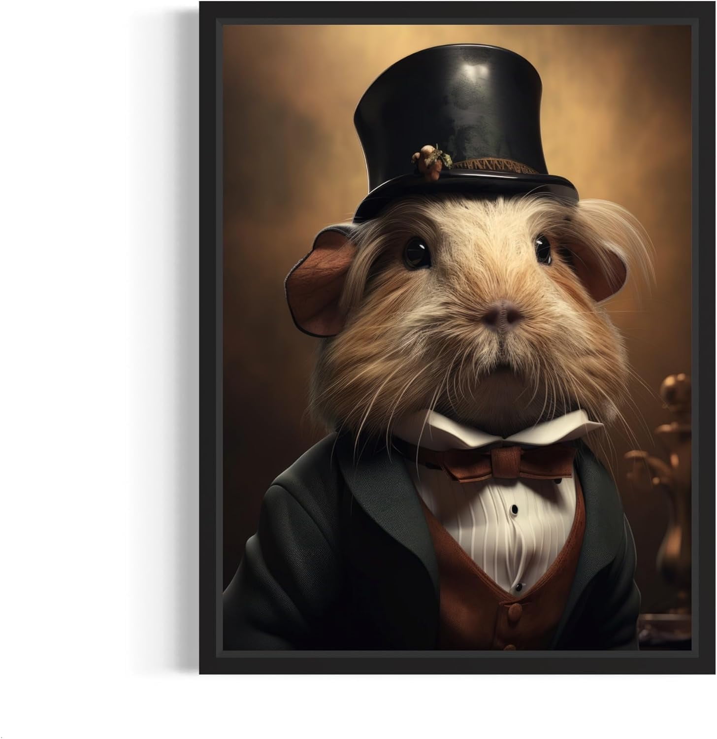 AEFER Guinea Pig Vintage Portrait Poster Art Print, Classic Animals ...