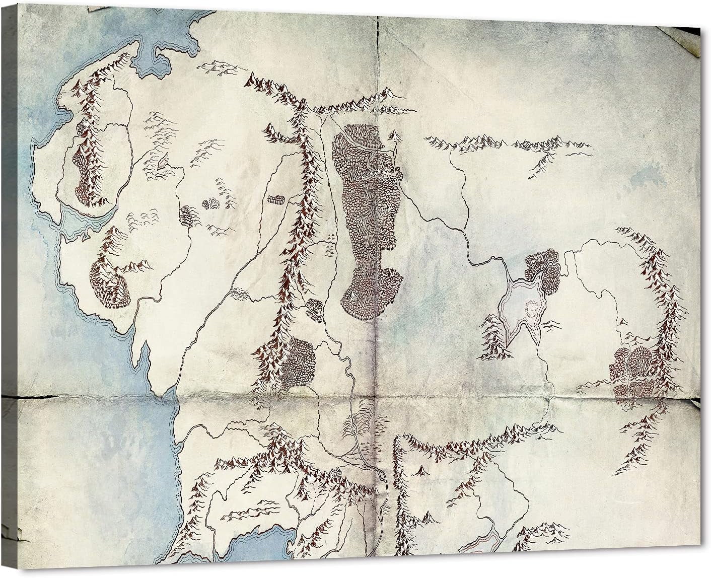 AEFER Guttaty Middle Earth Map Canvas Wall Art - HD Print Retro Map ...