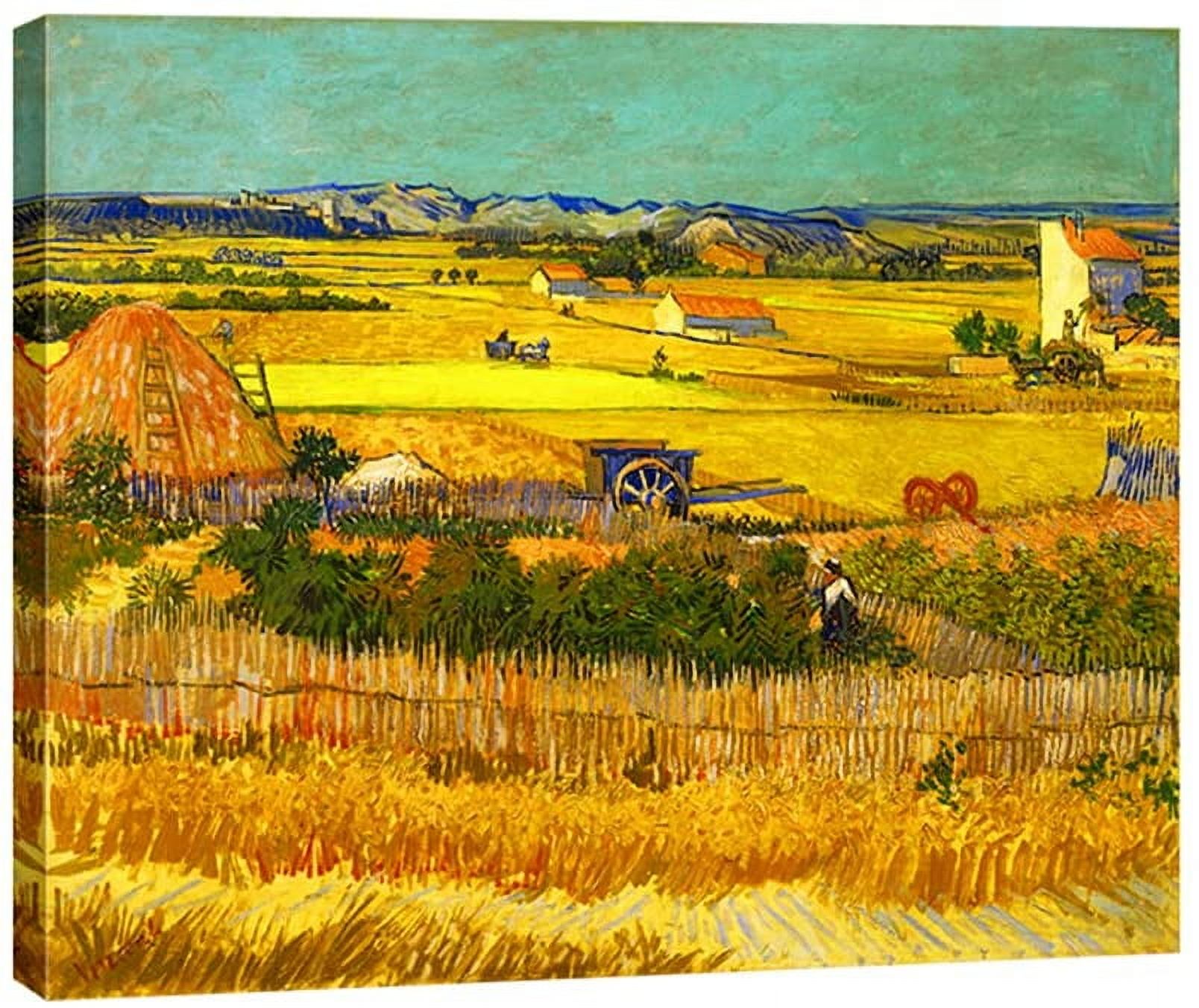 AEFER Harvest at La Crau with Mont majour Landscape Giclee Canvas ...