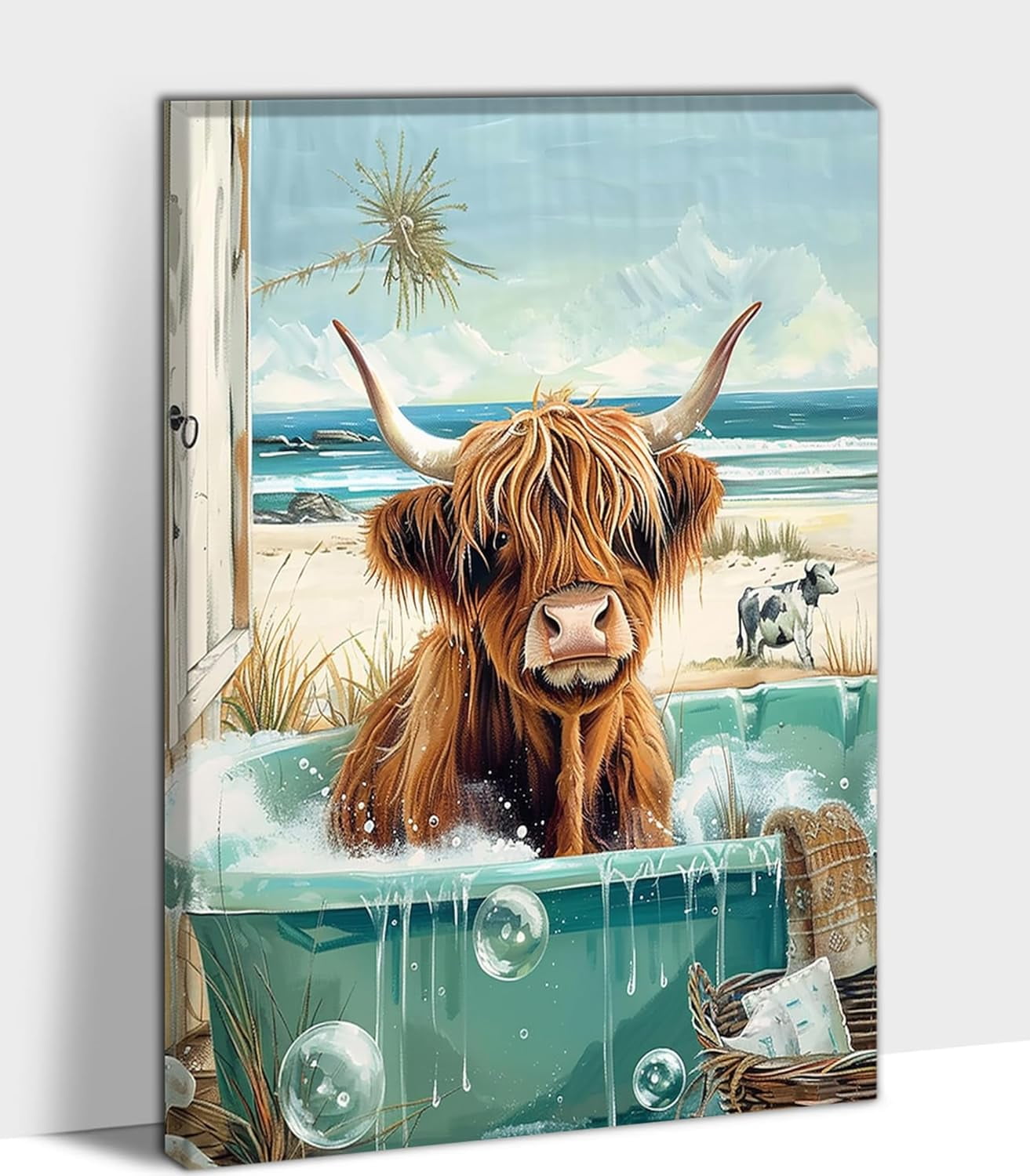 AEFER Highland Cow Wall Art Farmhouse Bathroom Artwork, Farmhouse ...