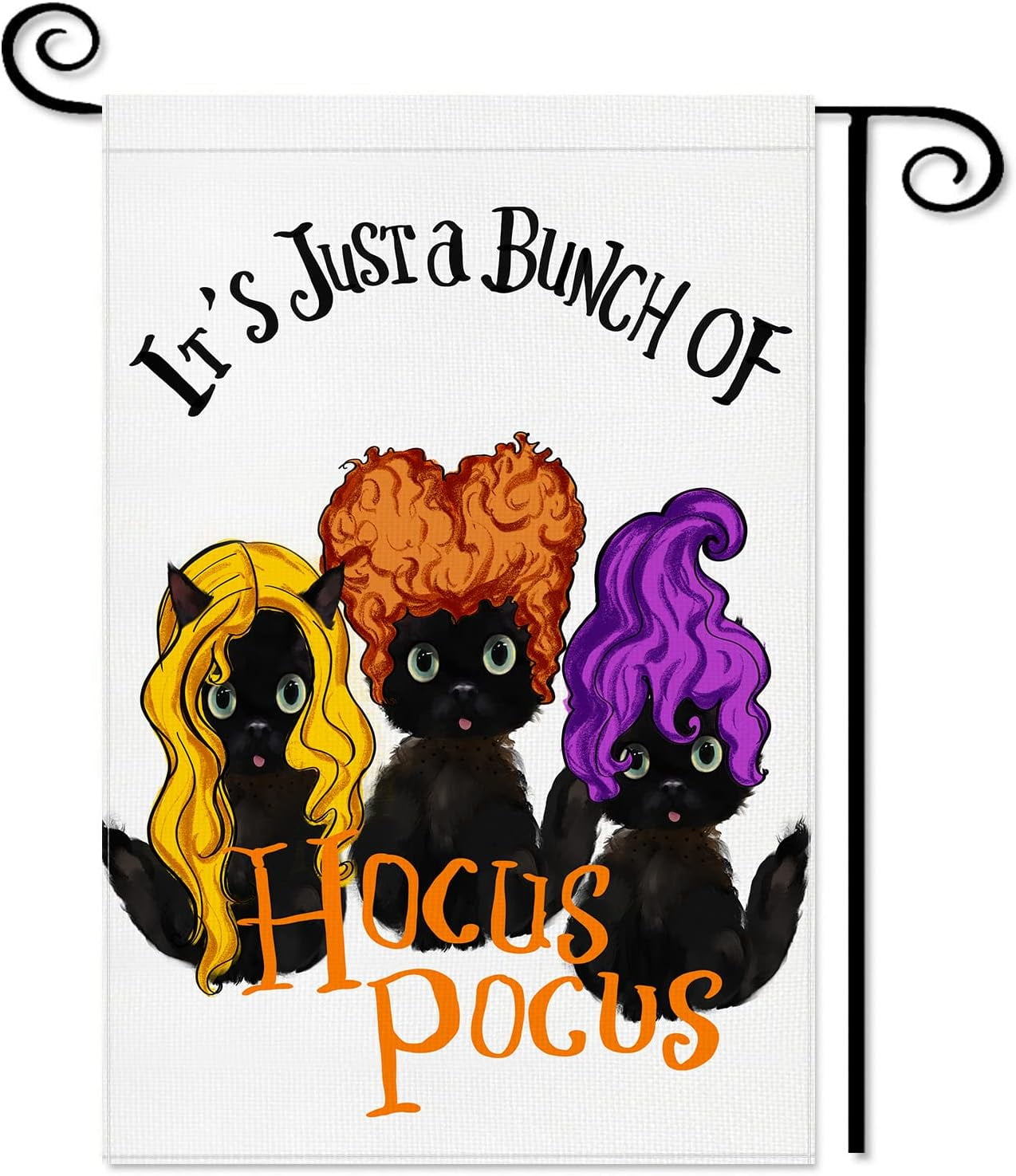AEFER Hocus Pocus Halloween Garden Flag: Black Cat Dressed as Sanderson ...